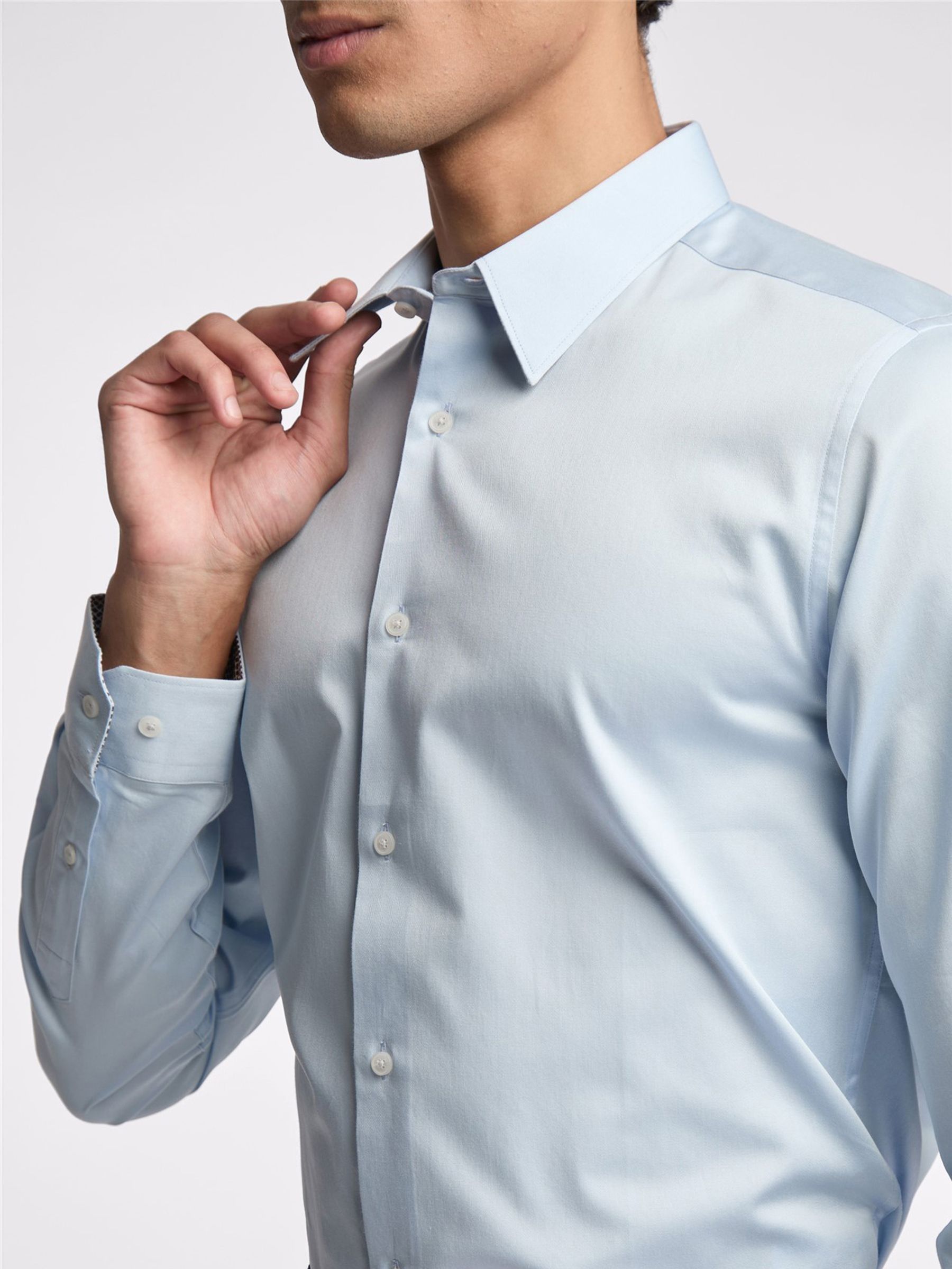 Buy Ted Baker Tailoring Slim Blue 100% Cotton Isla Core Ice Shirt from ...