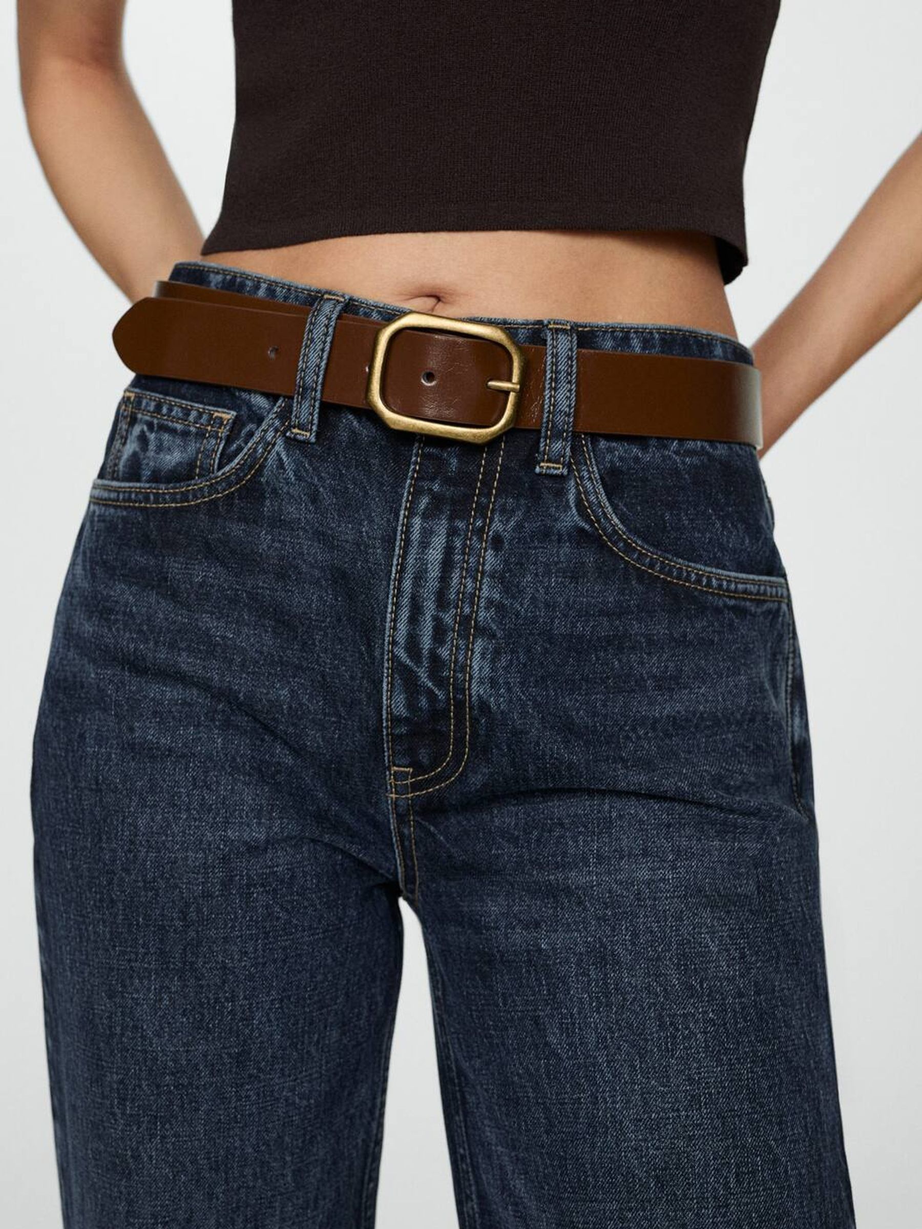 Buy Mango Black Cecilia Straight-Fit High-Rise 100% Cotton Jeans from the Next UK online shop