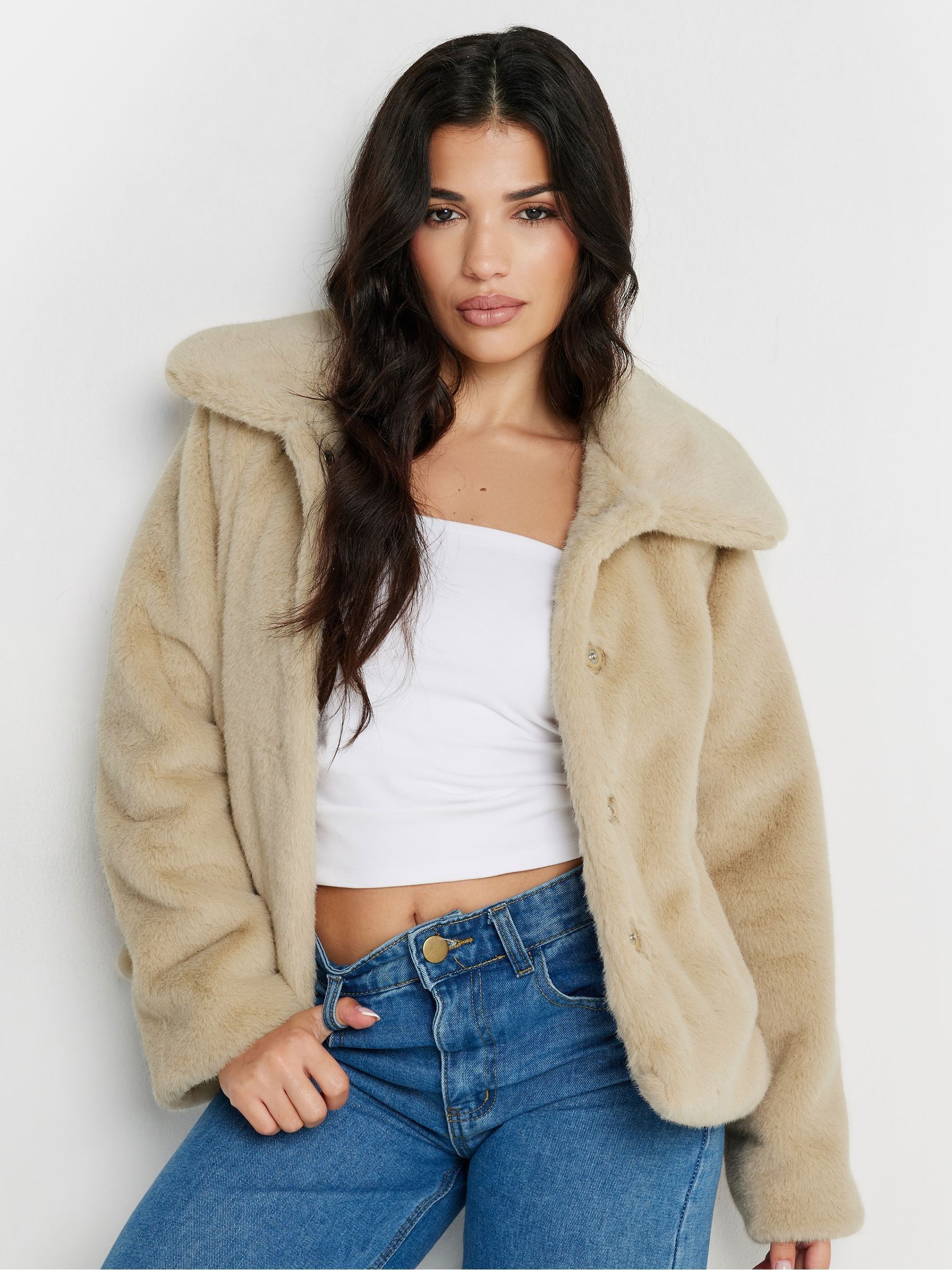 Buy PixieGirl Petite Natural Faux Fur Coat from the Next UK online shop