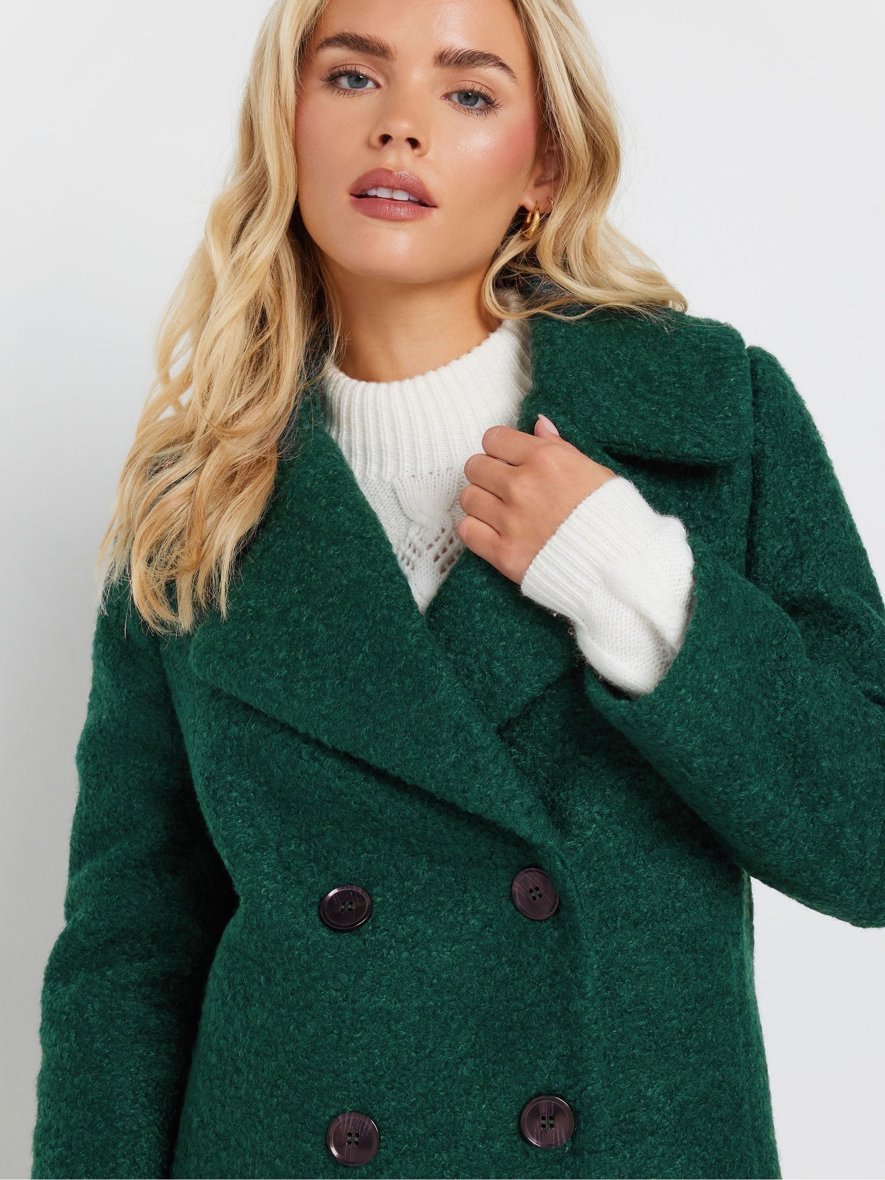 Buy M&Co Green Petite Pea Jacket from the Next UK online shop