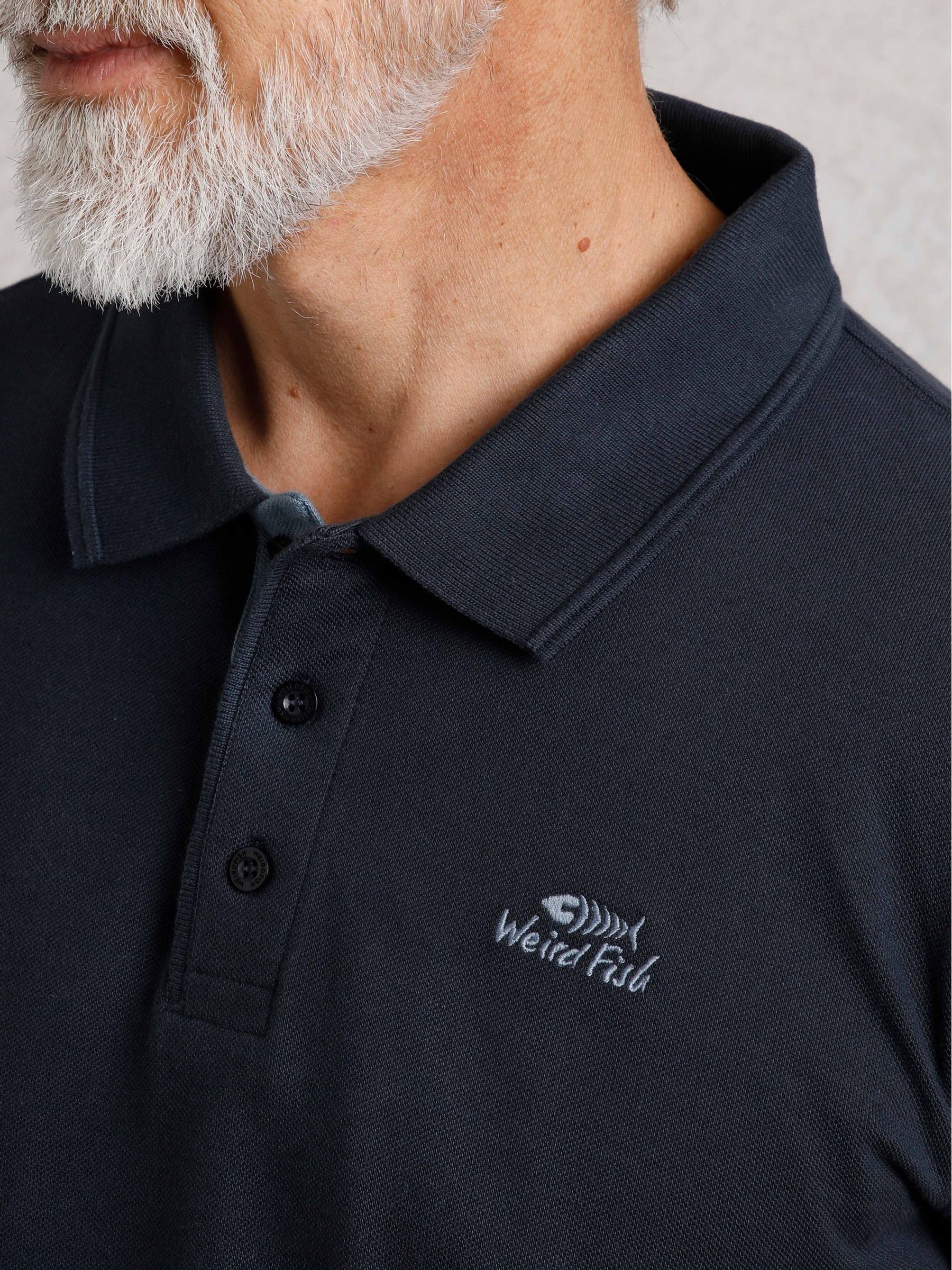 Buy Weird Fish Navy Blue Miles Pique Cotton Polo Shirt from the Next UK ...
