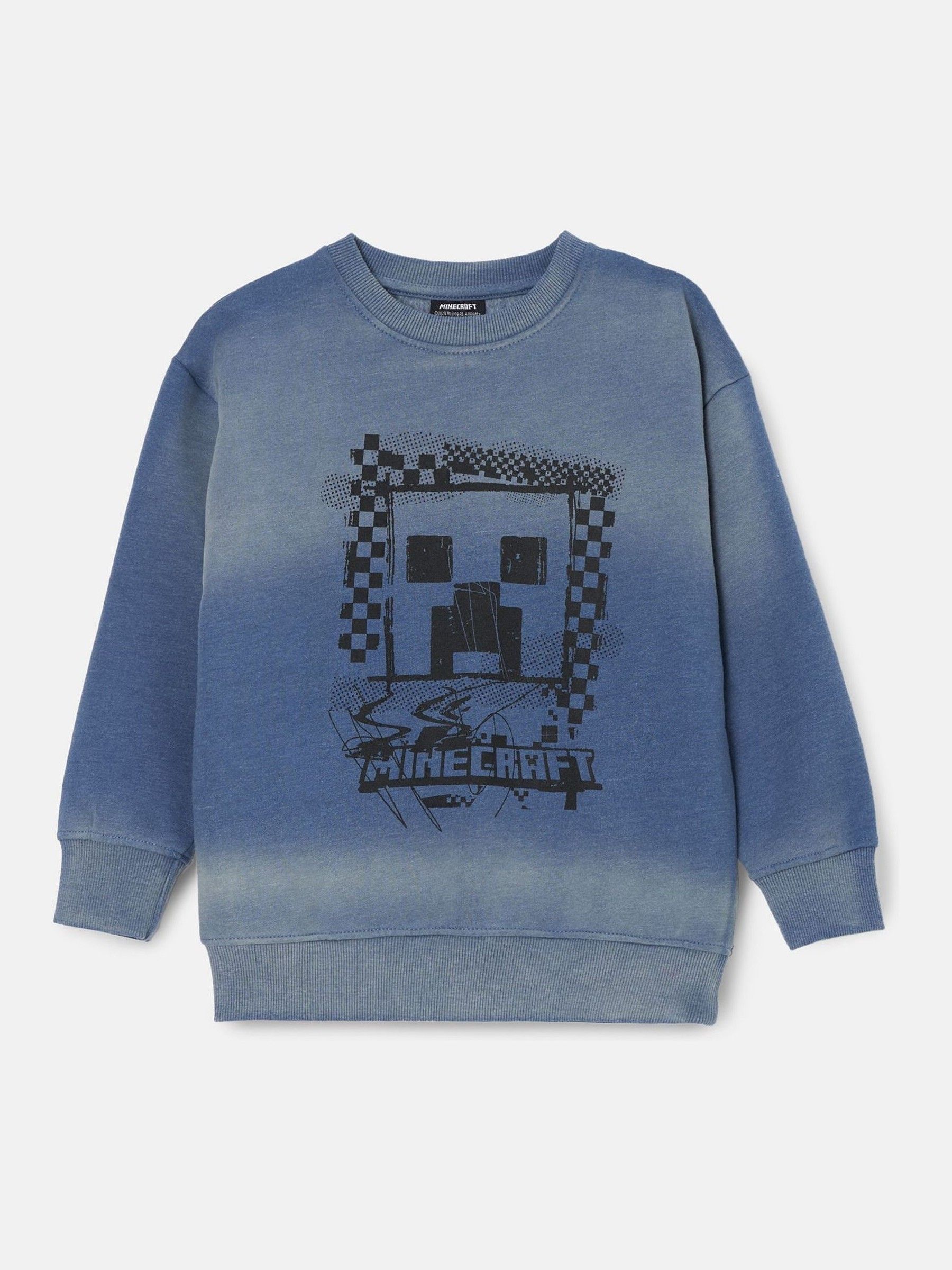 Buy Angel & Rocket Blue Minecraft Washed Graphic 100% Cotton Sweatshirt ...
