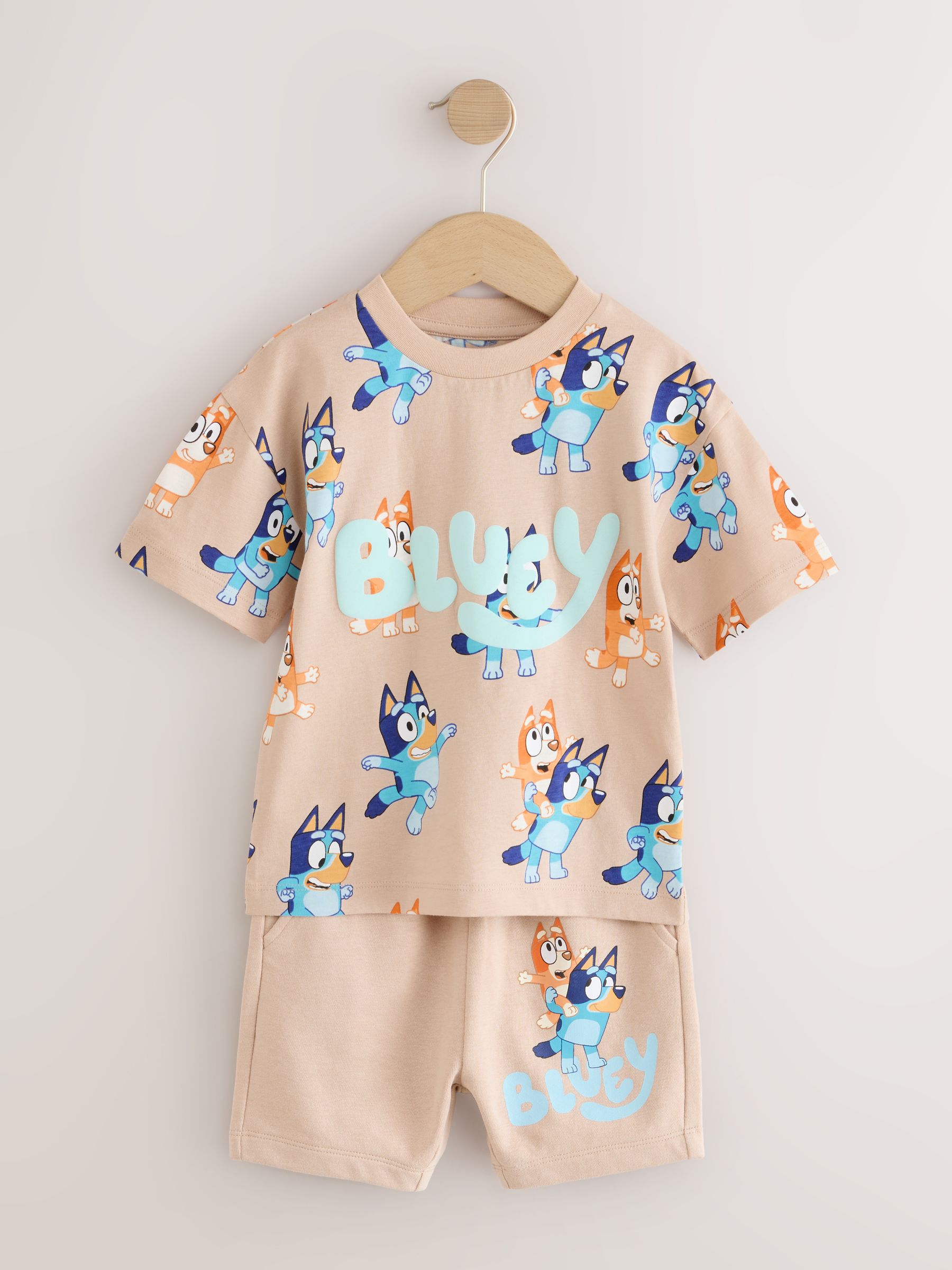 Buy Neutral Bluey All-Over-Print T-Shirt & Shorts Set (12mths-8yrs ...