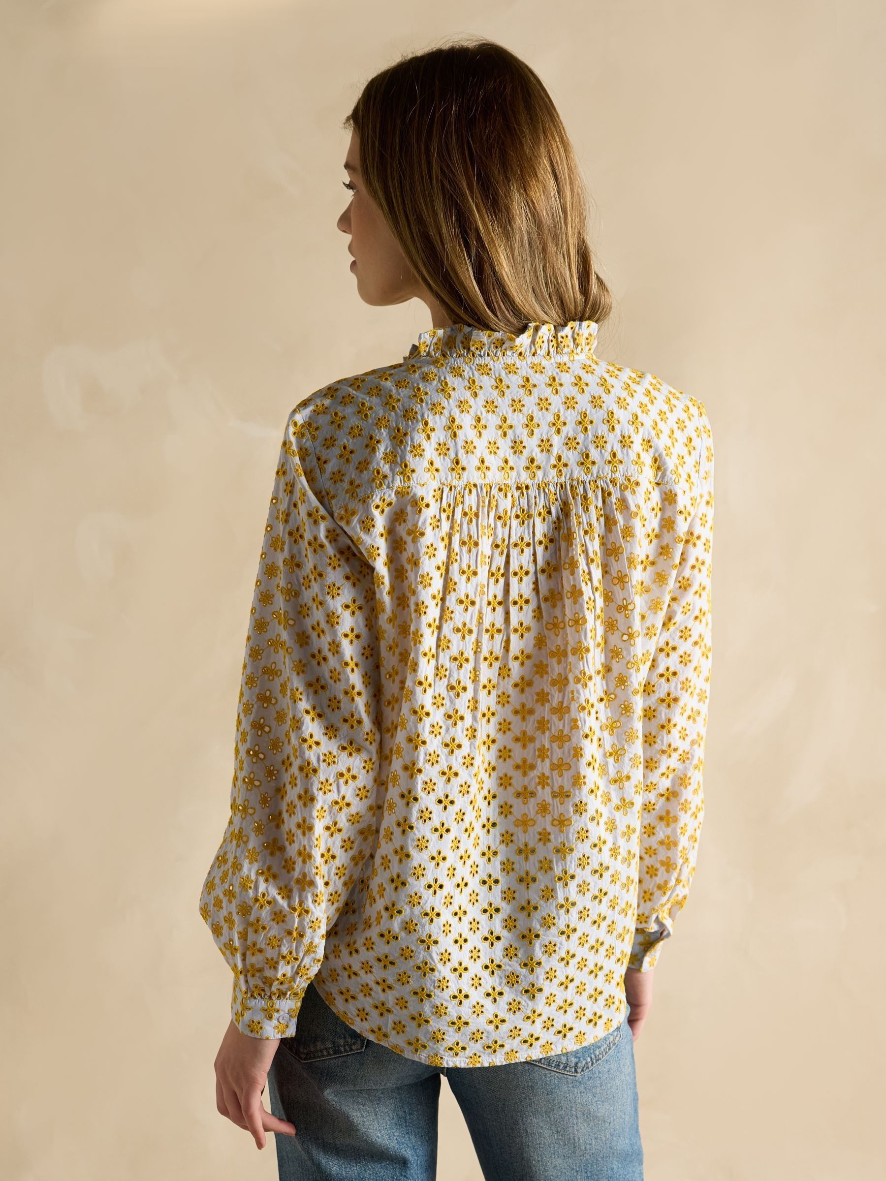 Buy Joules Melanie Yellow Cotton Broderie Blouse from the Next UK ...