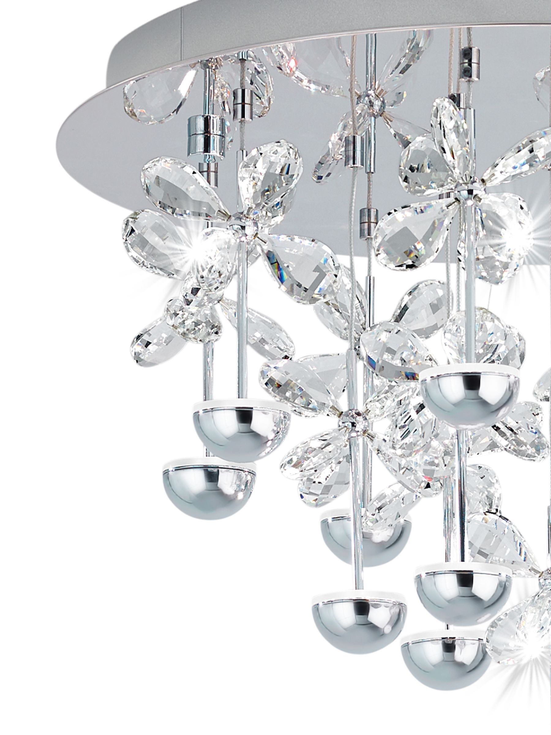 Buy Eglo Chrome Pianopoli LED Clear Crystal & Steel Ceiling Light from ...