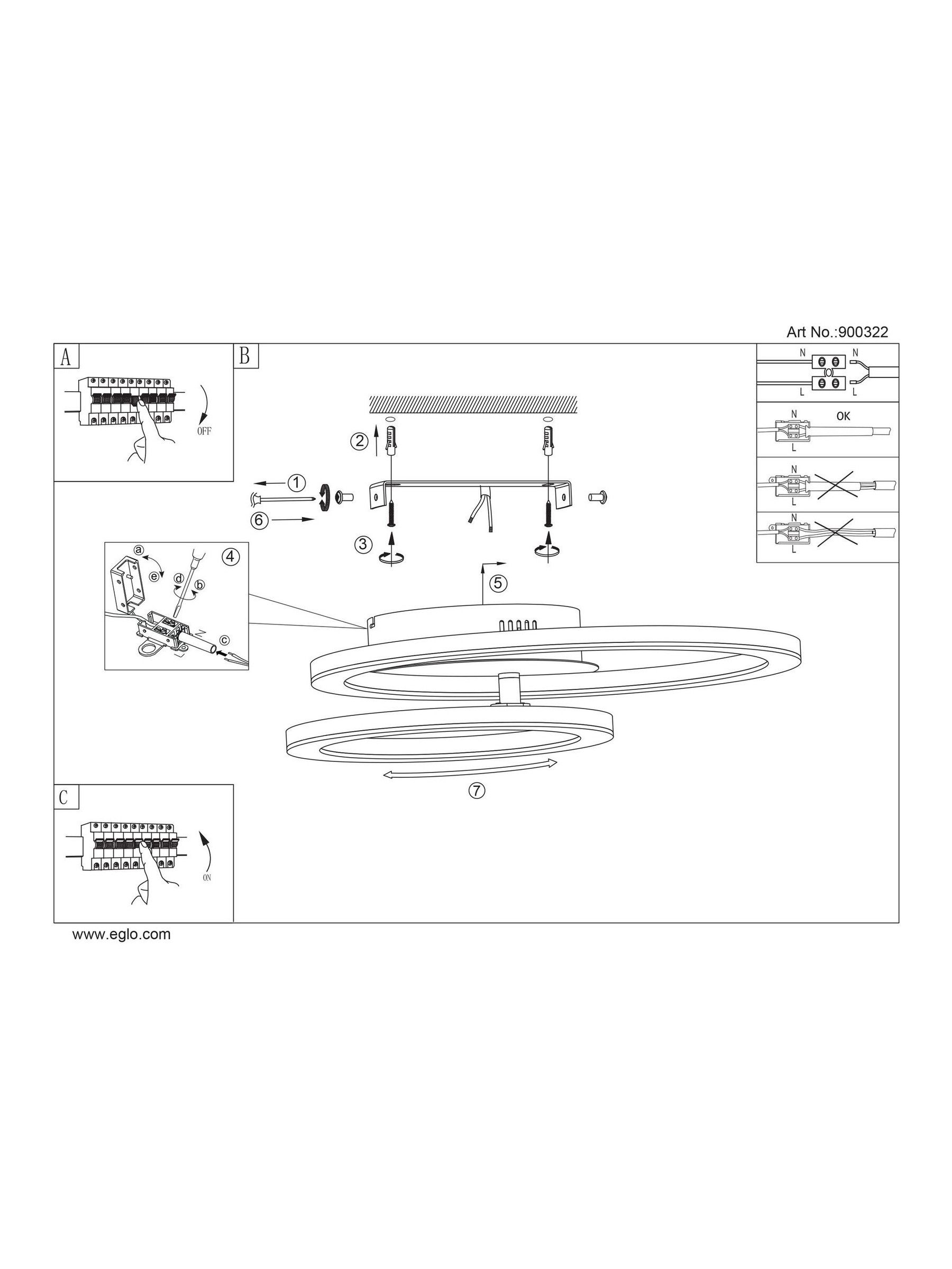 Buy Eglo Black ParraposZ Steel Smart Control Colour Changing Ceiling ...