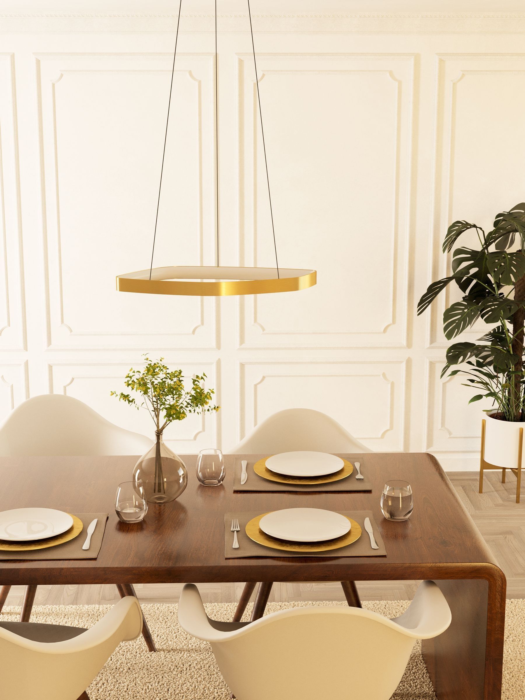 Buy Eglo Brushed Brass Vallerosa LED Aluminium And Steel Pendant ...