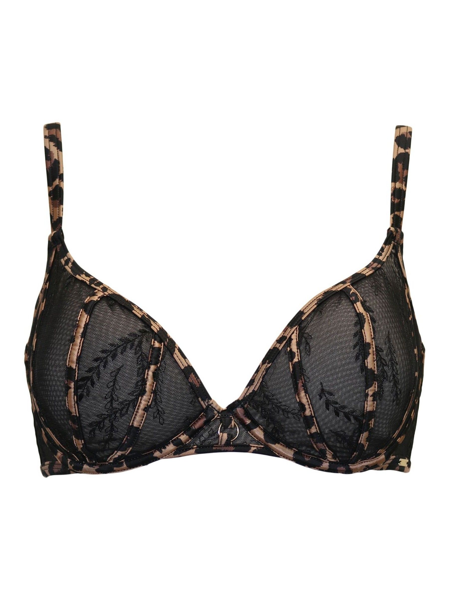 Buy Pour Moi Black/Leopard Non Padded Underwired India Leopard ...