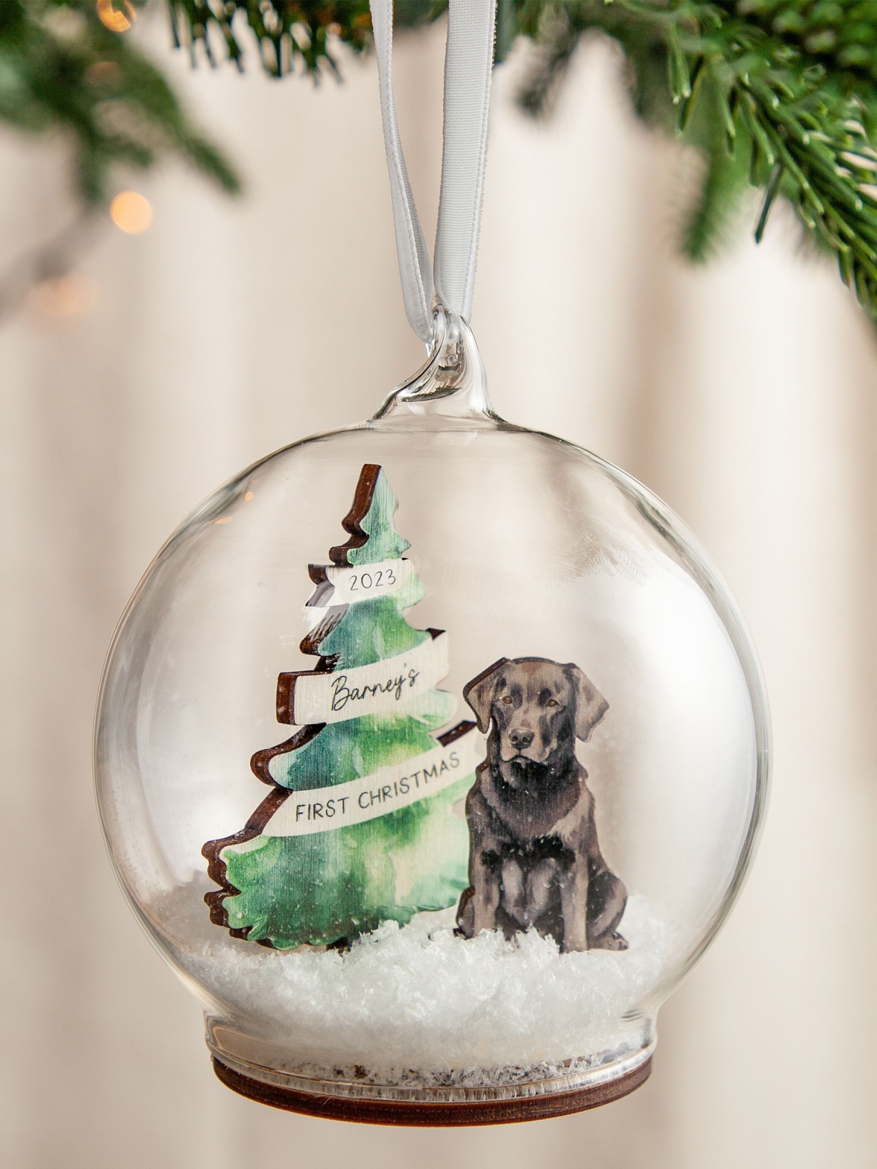 Buy Personalised Dog and Christmas Tree Bauble by No Ordinary Gift from ...