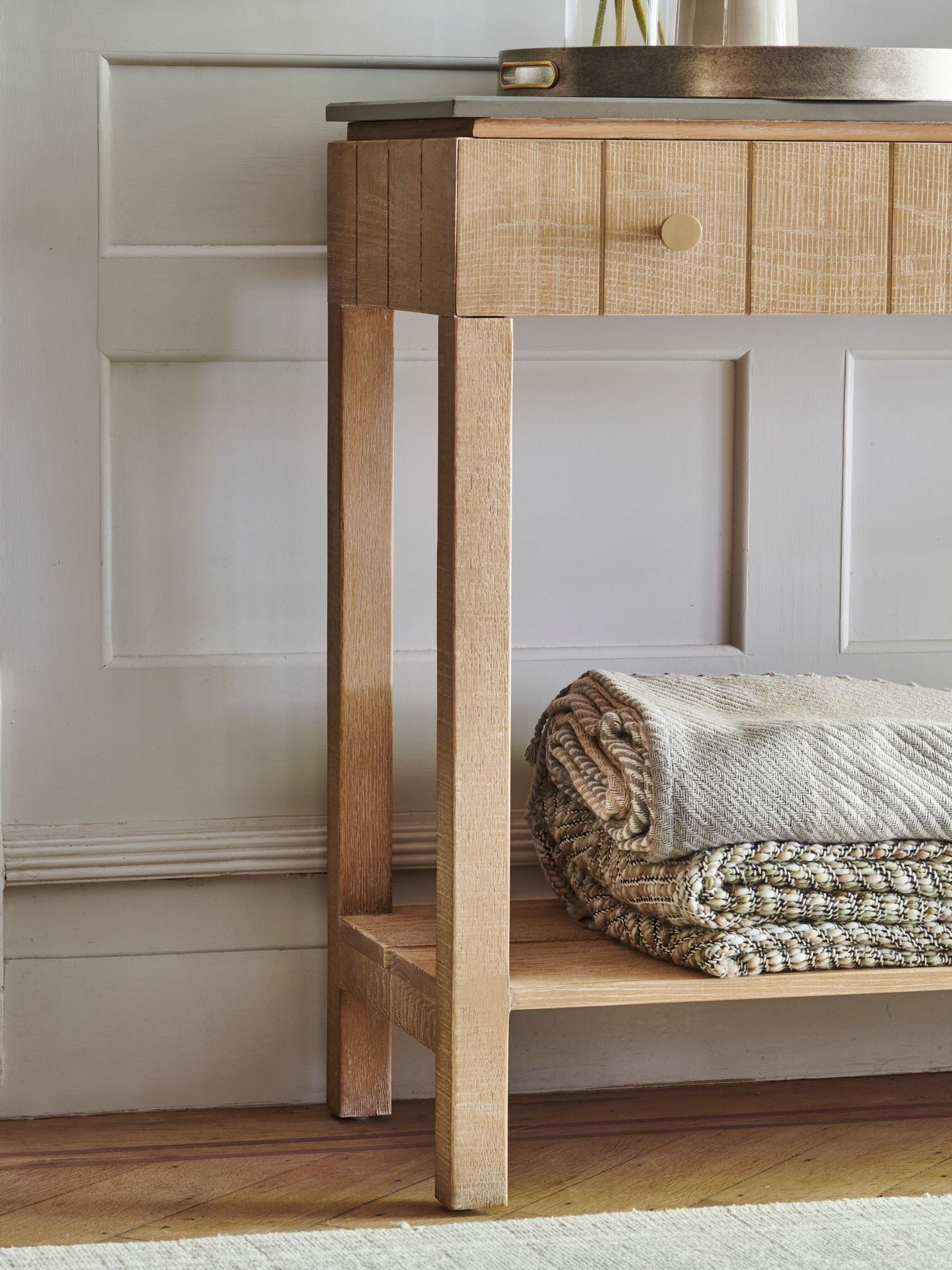 Laura Ashley Washed Oak Braystone 2 Drawer Console Table Laura Ashley