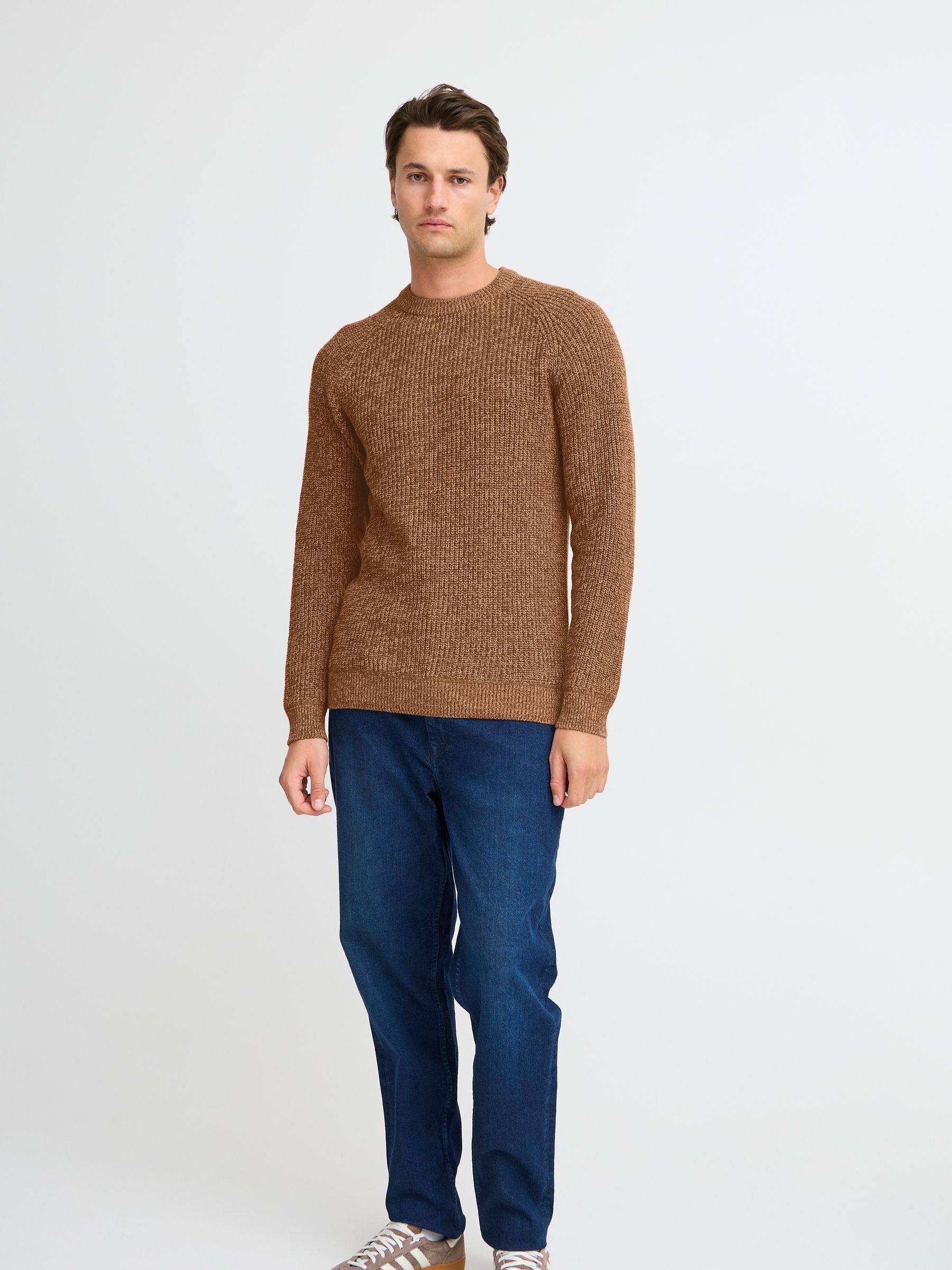 Buy Blend Brown 100% Cotton Fisherman Knitted Sweat Jumper from the ...