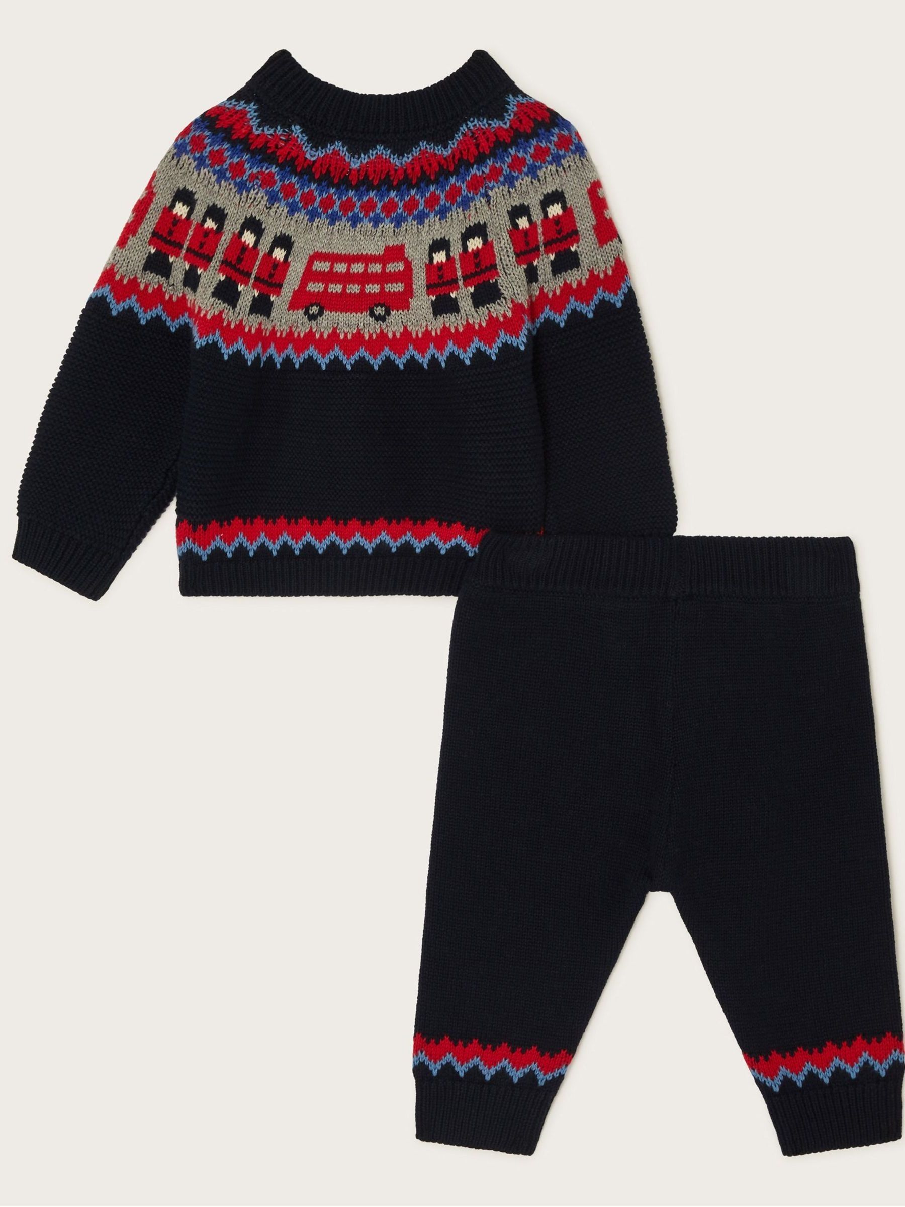 Buy Monsoon Blue Newborn London 100% Cotton Bus Knit Set from the Next ...