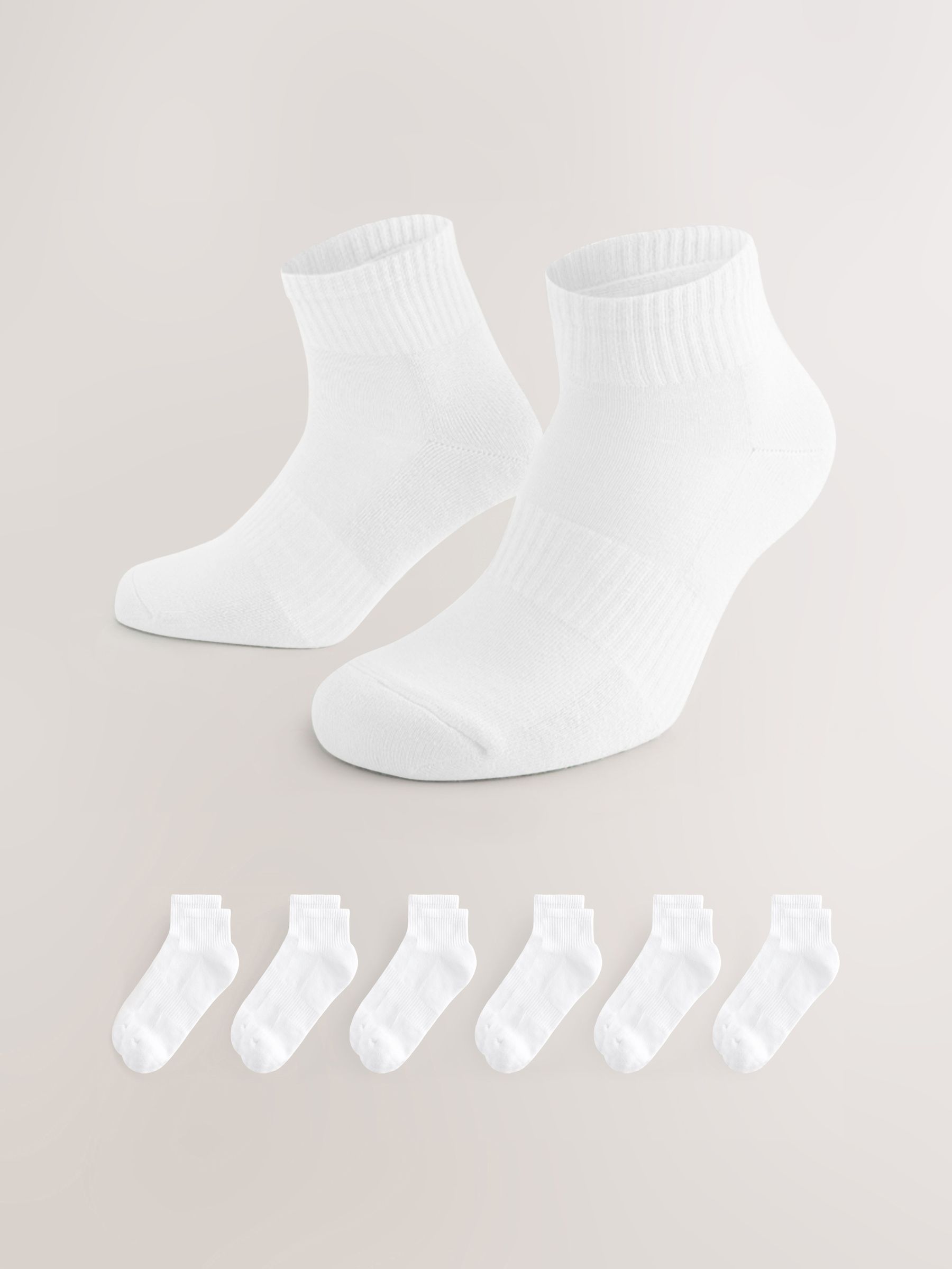Buy White Essential Mid Trainer Socks 6 Pack from the Next UK online shop