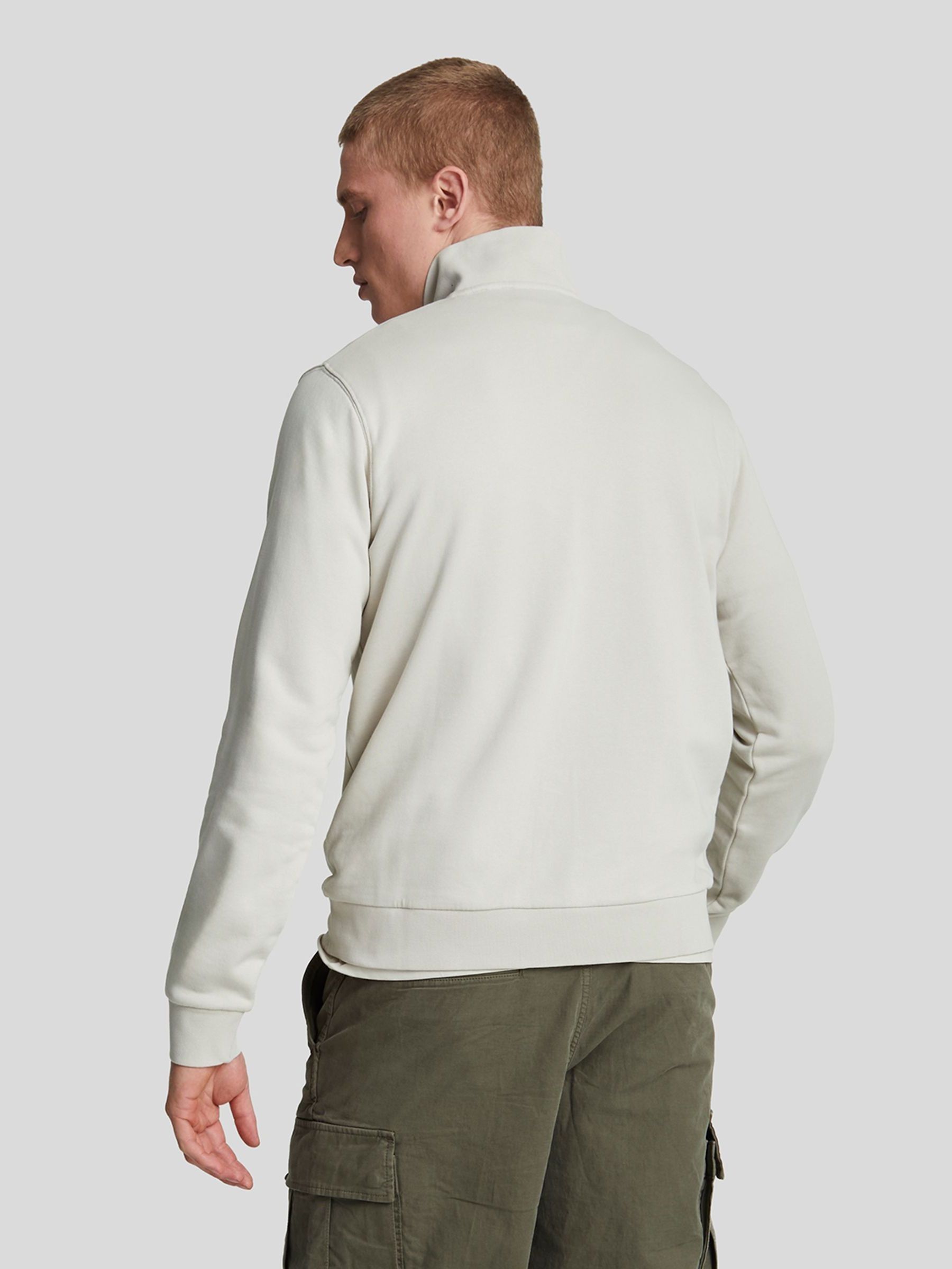 Buy Lyle & Scott Cream Tonal Eagle Quarter Zip Sweatshirt from the Next ...