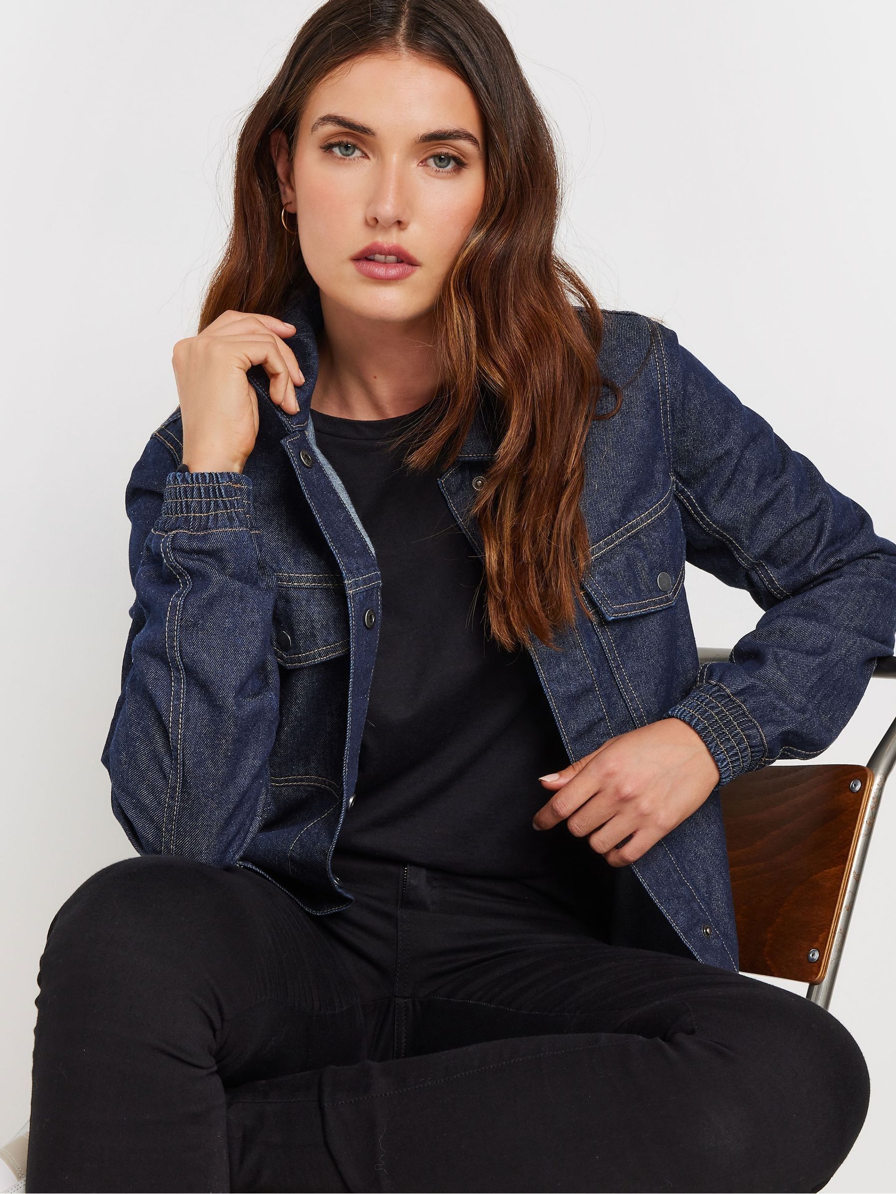 Buy Long Tall Sally Blue Bomber 100% Cotton Jacket from the Next UK ...