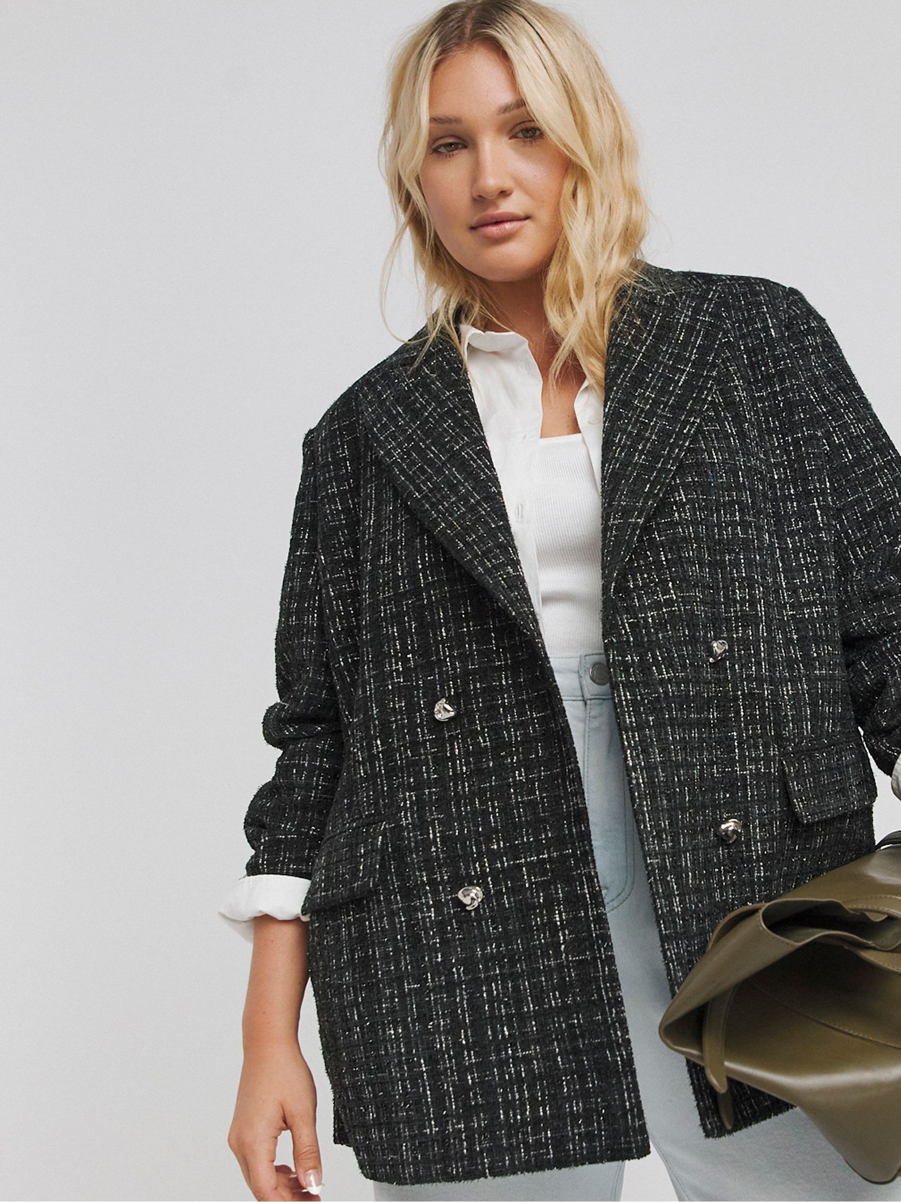 Buy Simply Be Black Single Breasted Boucle Blazer from the Next UK ...