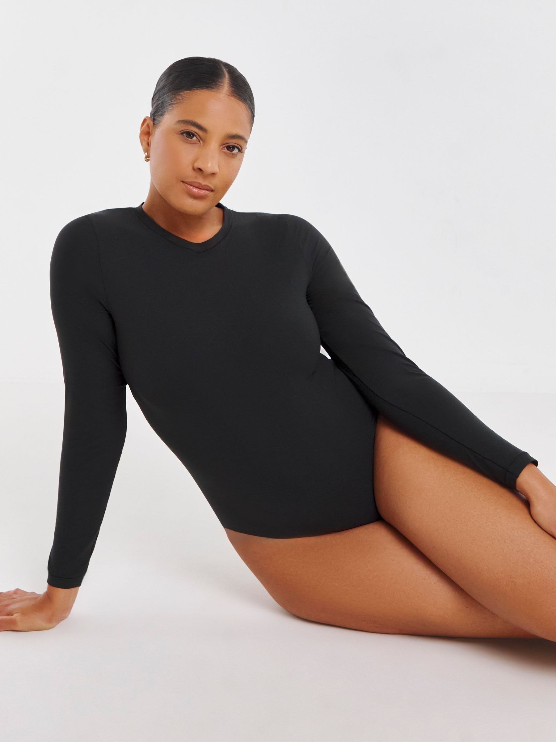 Buy Simply Be White Magisculpt Smoothing Long Sleeve Bodysuit 2 Pack ...