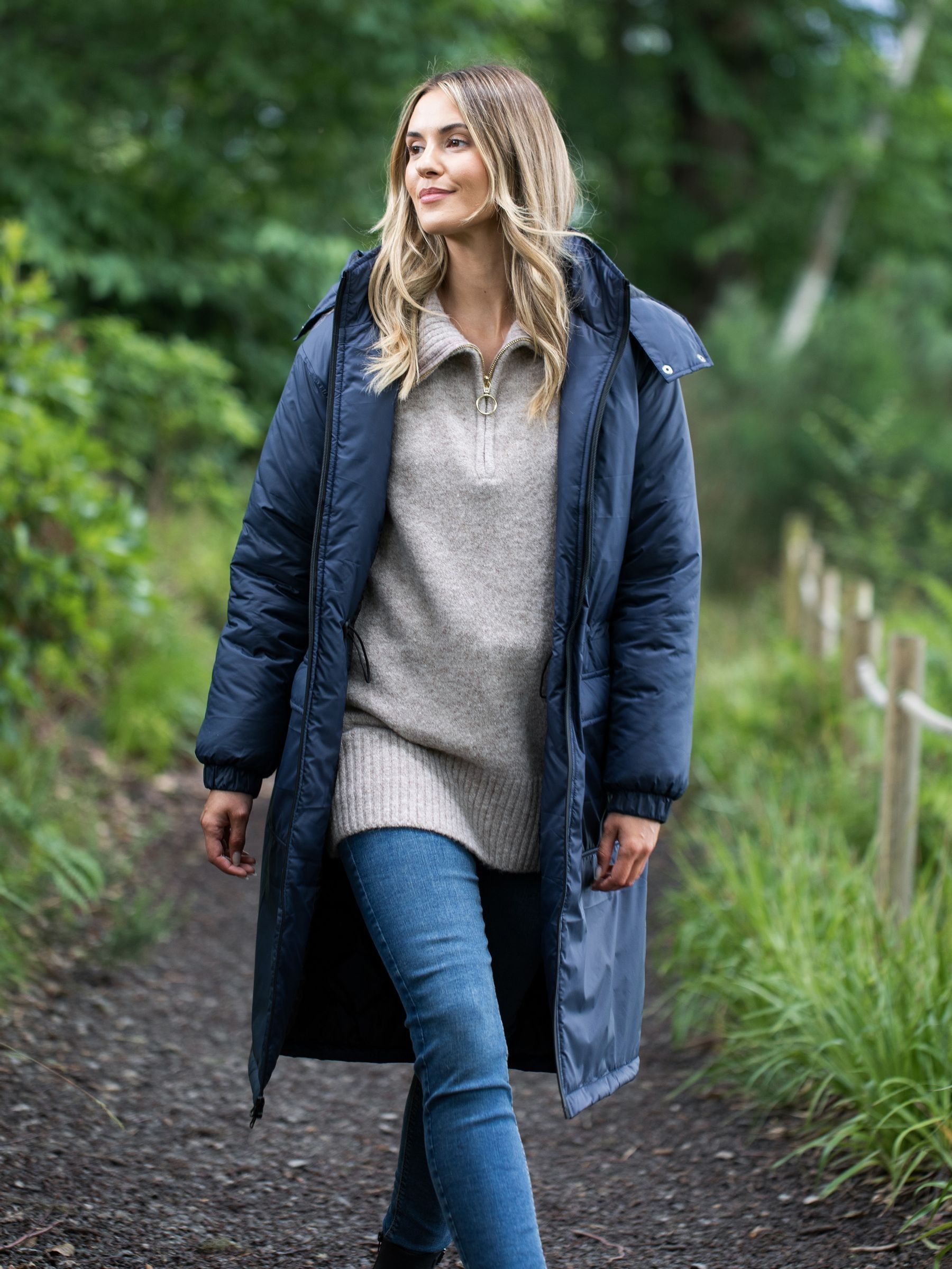 Buy Lakeland Clothing Blue Creya Longline Padded Coat from Next Ireland