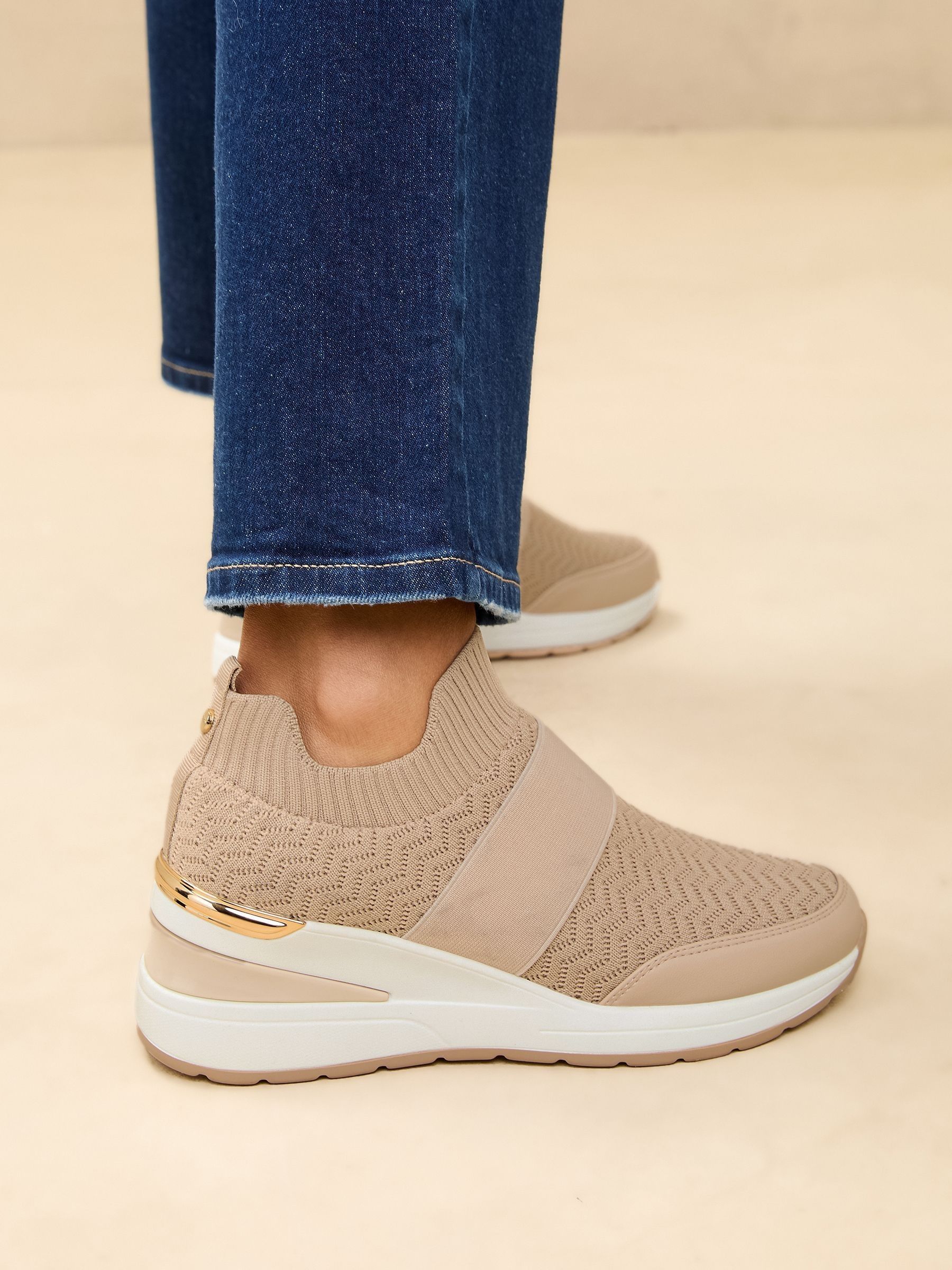 Buy Lipsy Neutral Chunky Wedge Pull On Runner Trainers from the Next UK ...