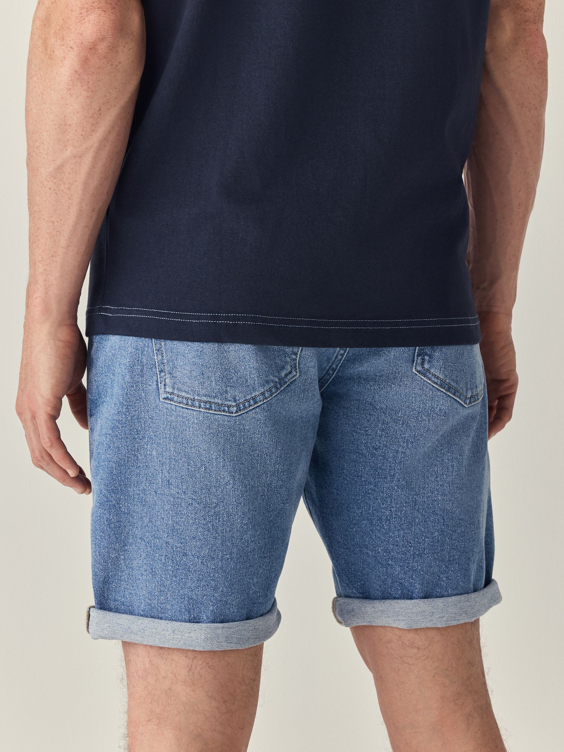 Buy Light Blue Slim Fit Stretch Denim Shorts from the Next UK online shop