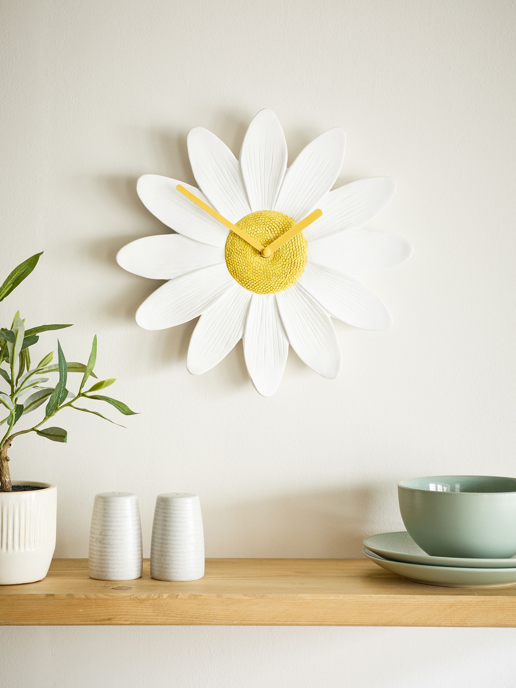 Buy White Daisy Wall Clock 29.5cm from the Next UK online shop