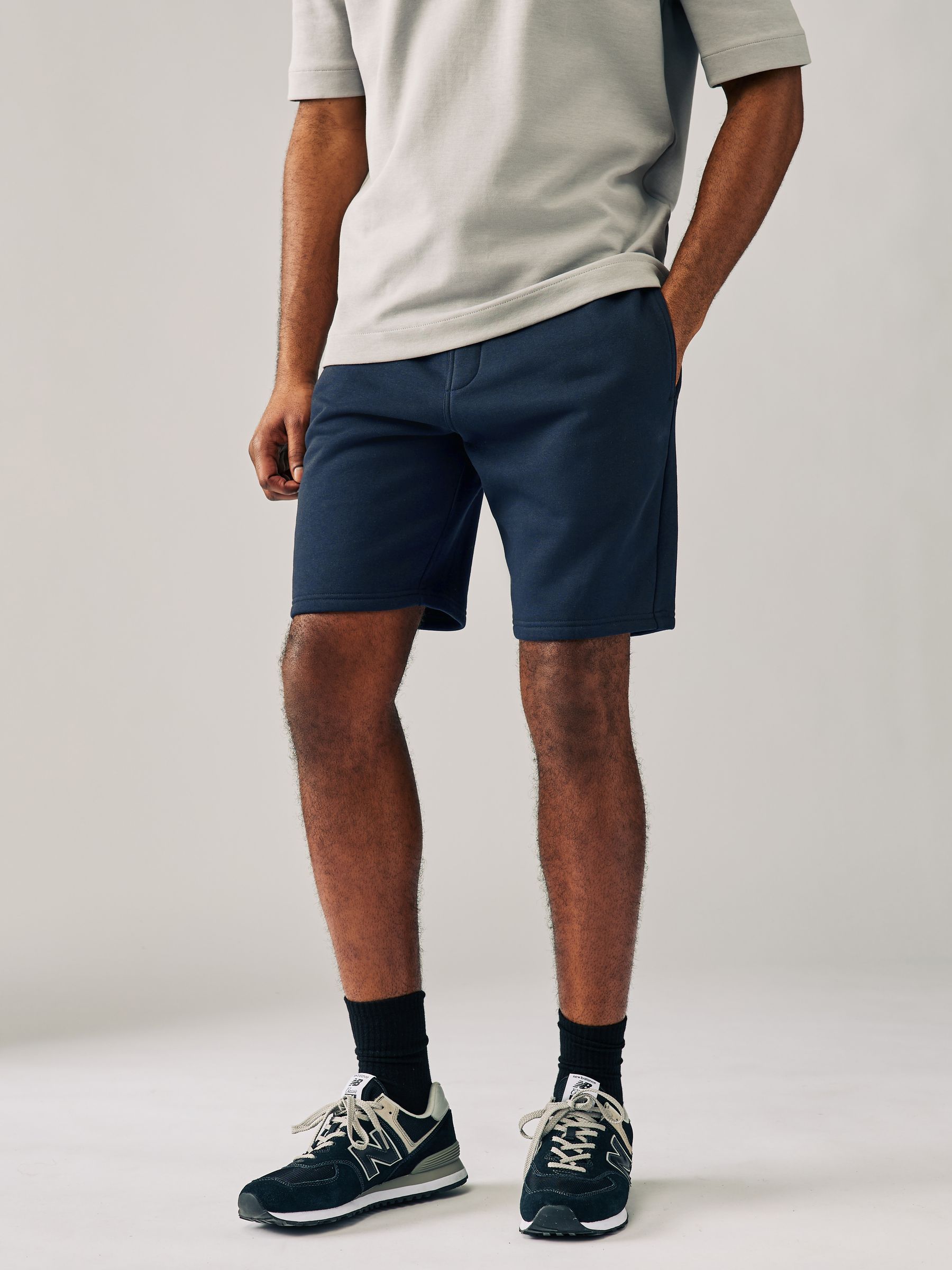 Buy Black/Navy 2 Pack Brushed Jersey Shorts from the Next UK online shop
