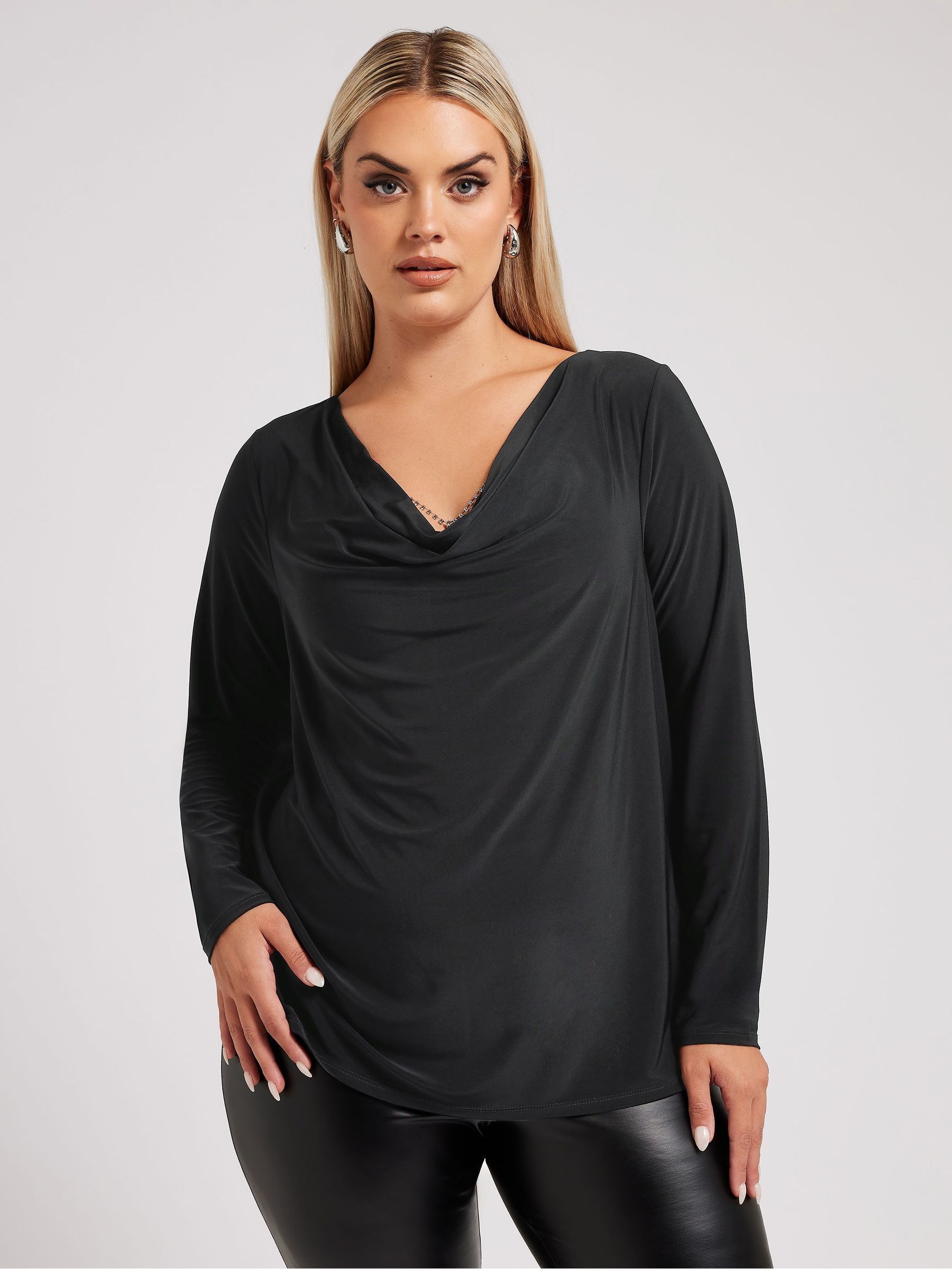 Buy Yours Curve Black London Diamante Trim Cowl Top from the Next UK ...