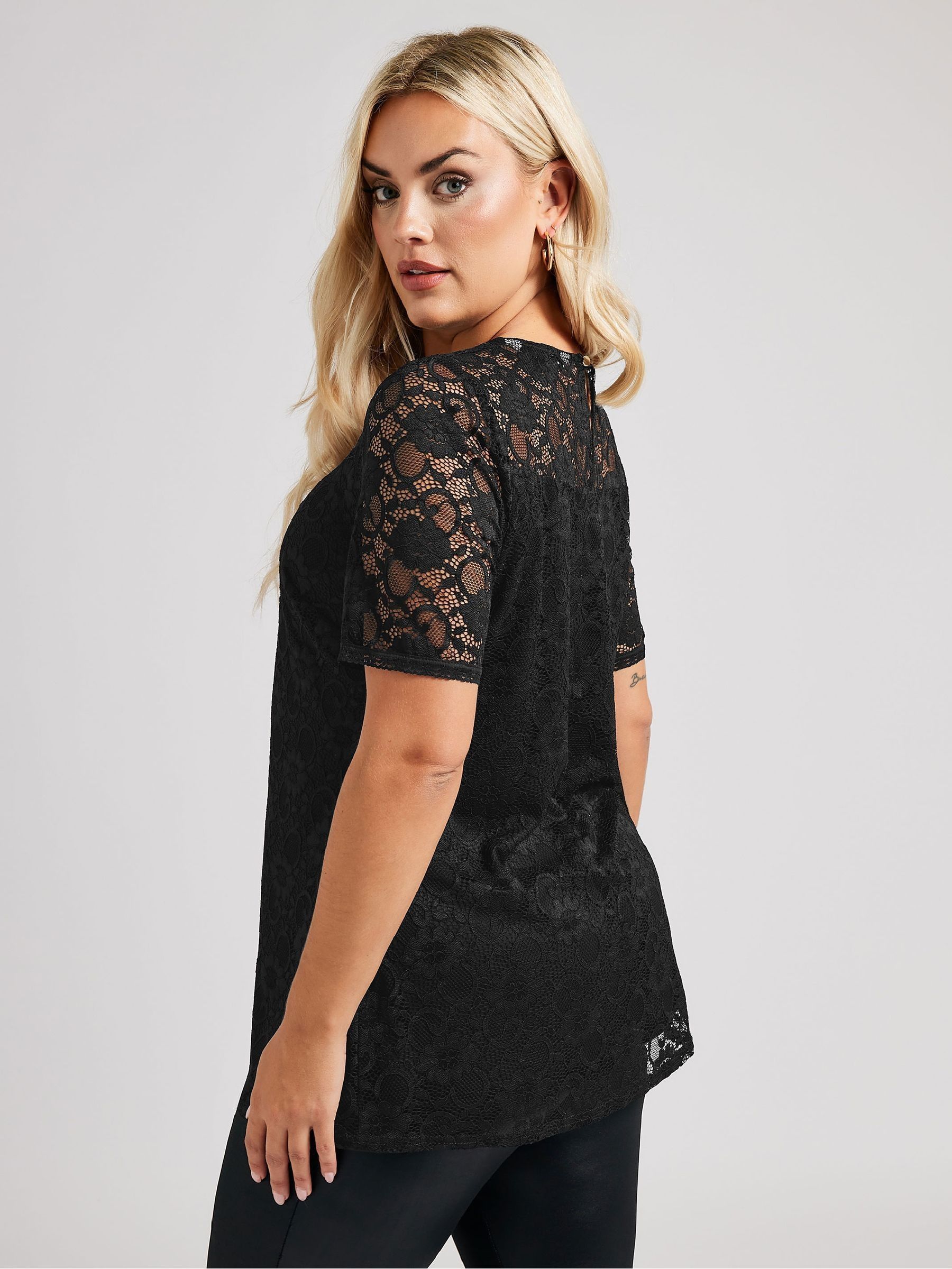 Buy Yours Curve Black London Lace Sweetheart Top from the Next UK ...