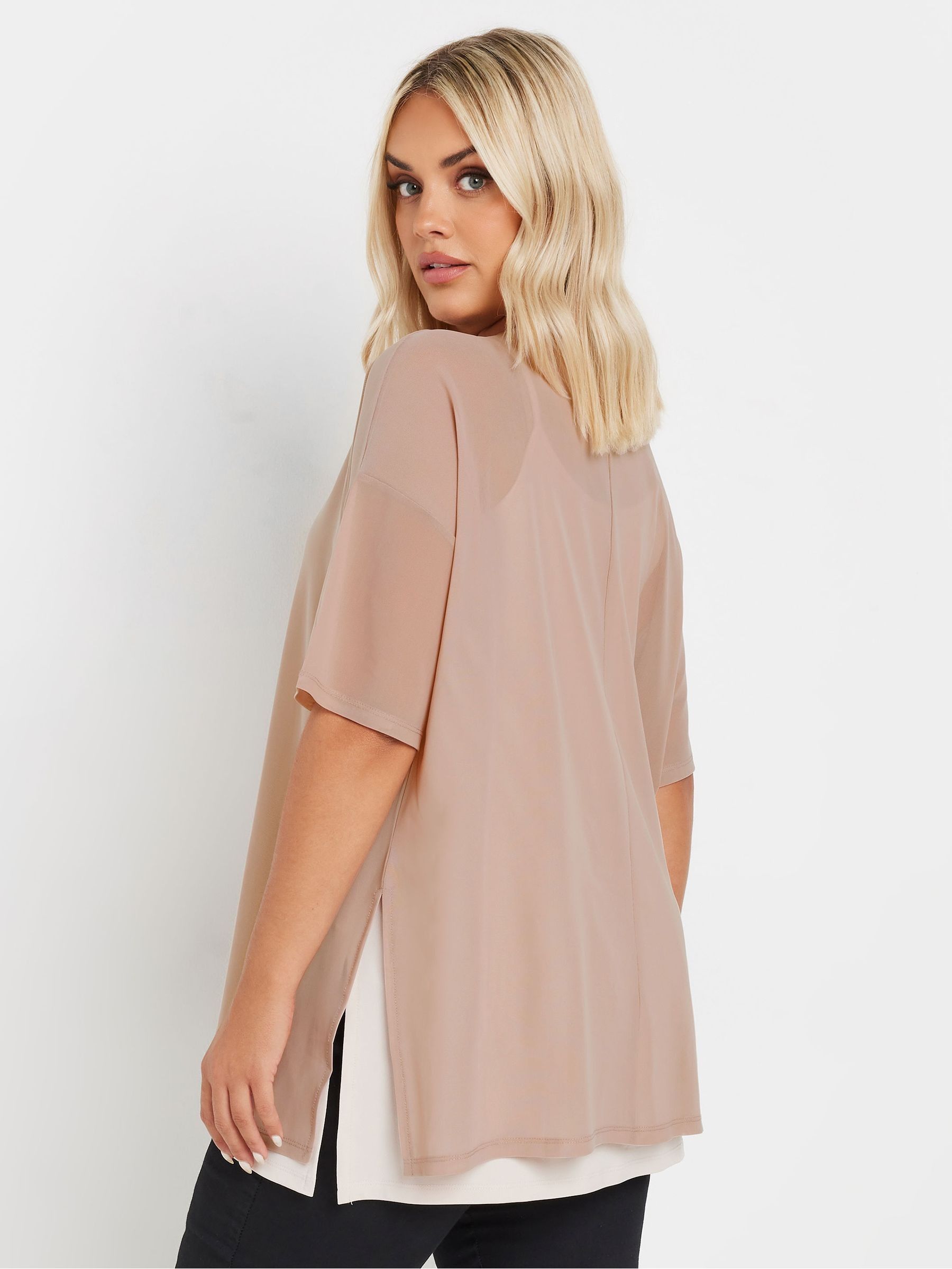 Buy Yours Curve Pink Oversized Mesh Top from the Next UK online shop