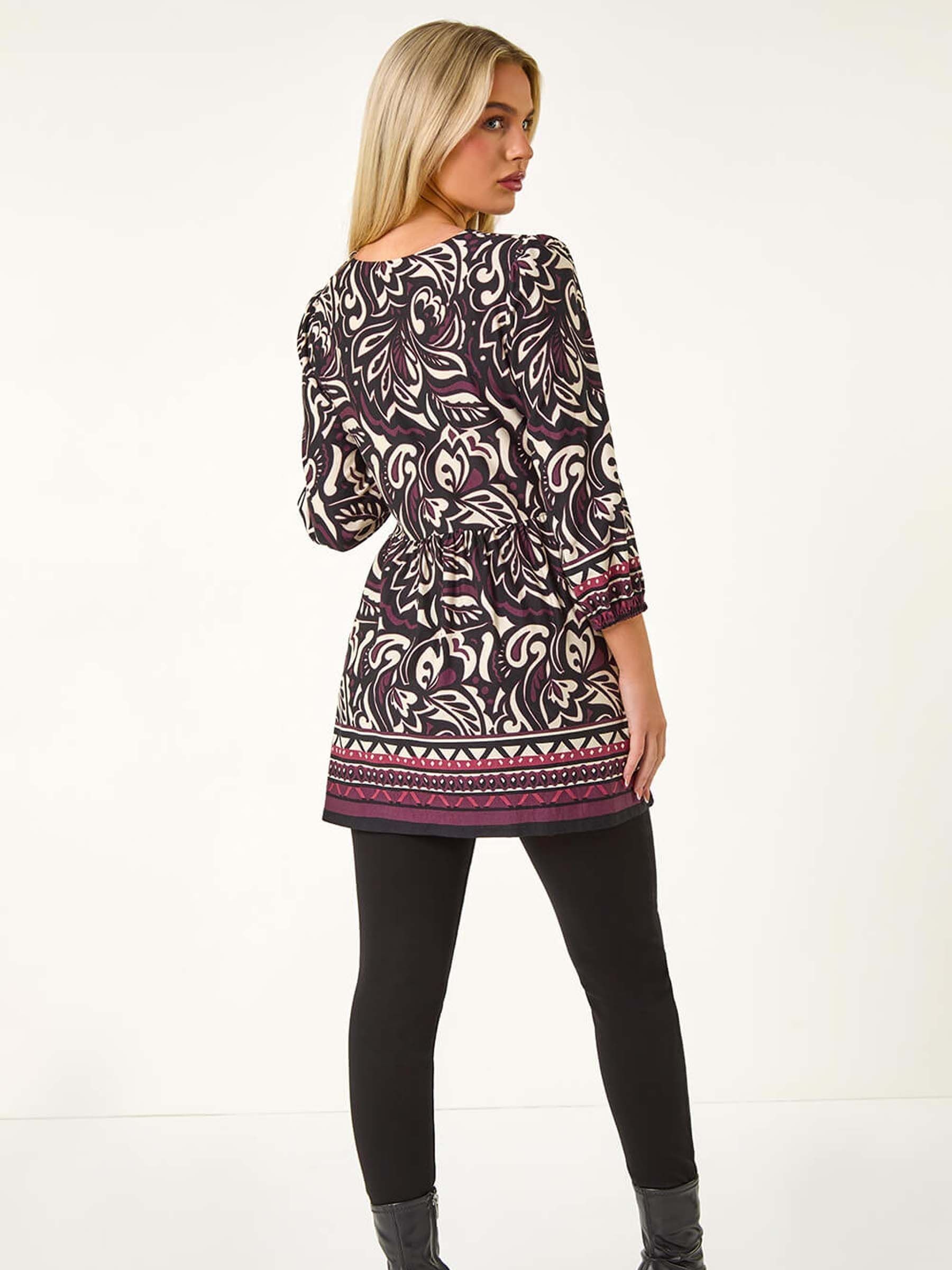 Buy Roman Red Petite Floral V-Neck Tunic from the Next UK online shop