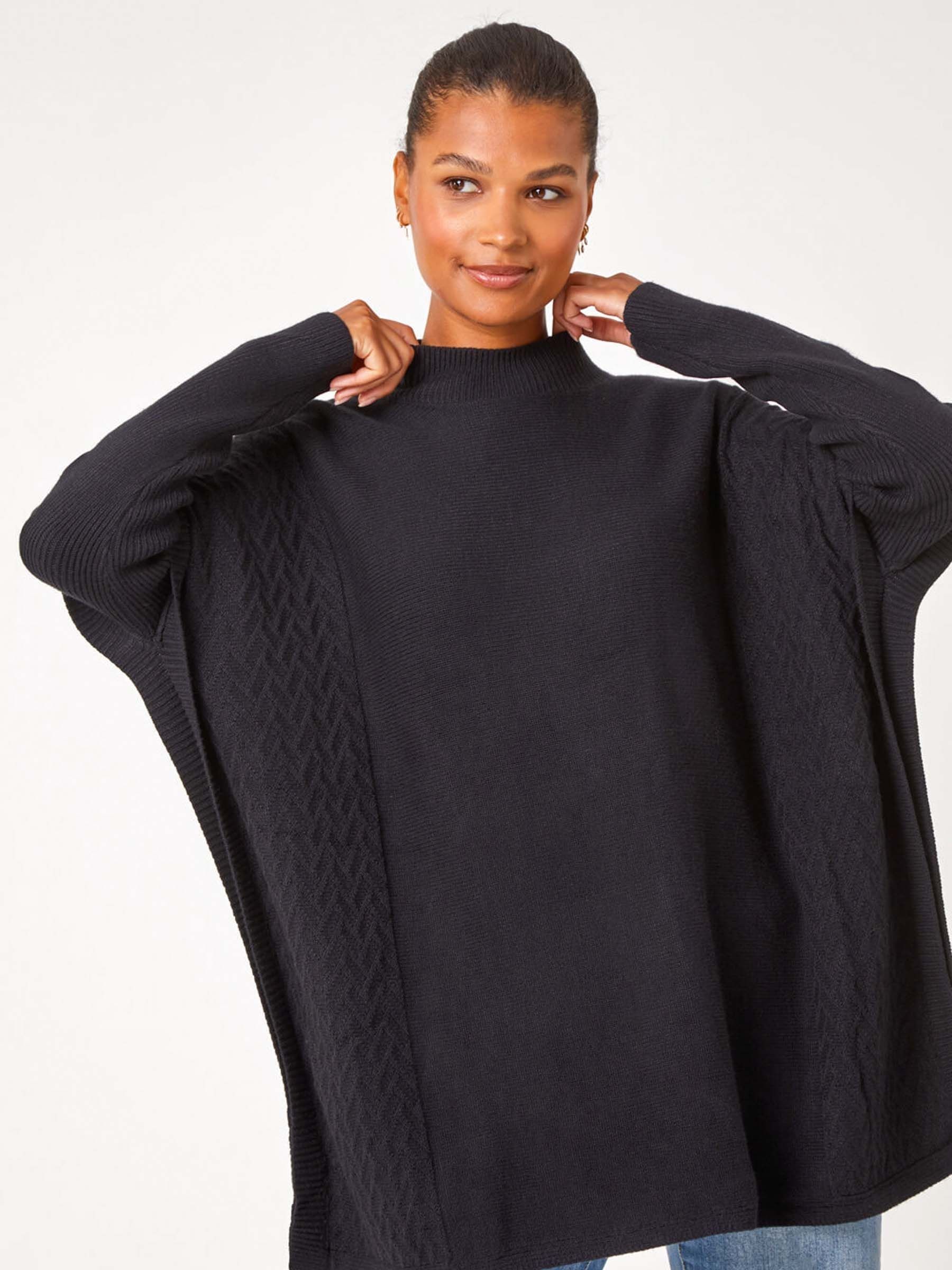 Buy Roman Black High Neck Longline Knit Jumper from the Next UK online shop