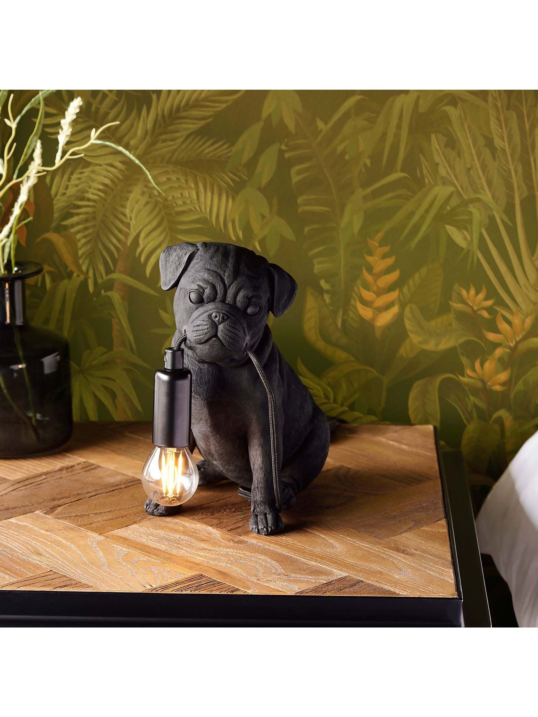 Buy Gallery Home Black Pug Puppy 1 Light Table Lamp from the Next UK ...