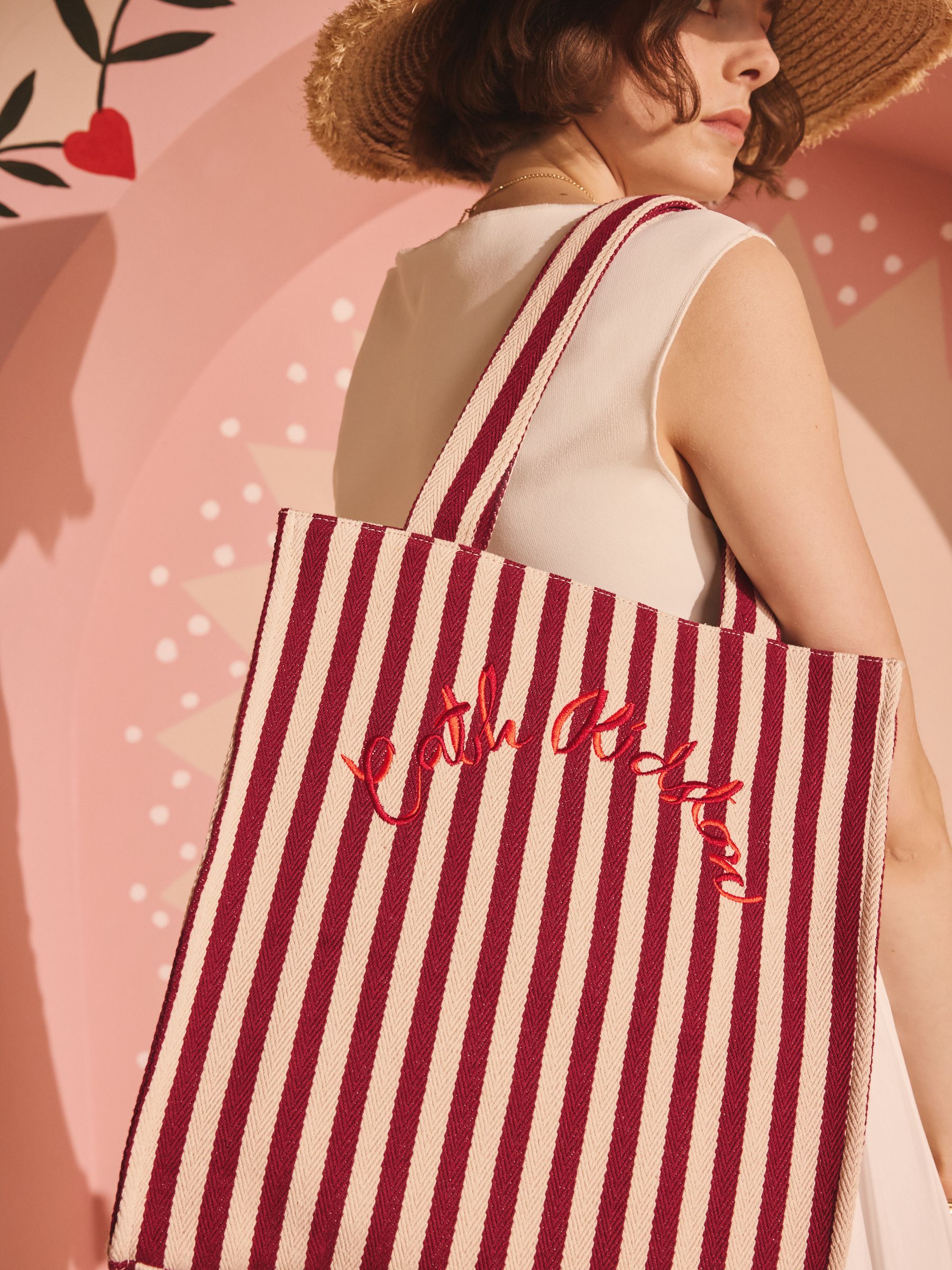 Buy Cath Kidston Cherry Stripe Large Book Bag from the Next UK online shop
