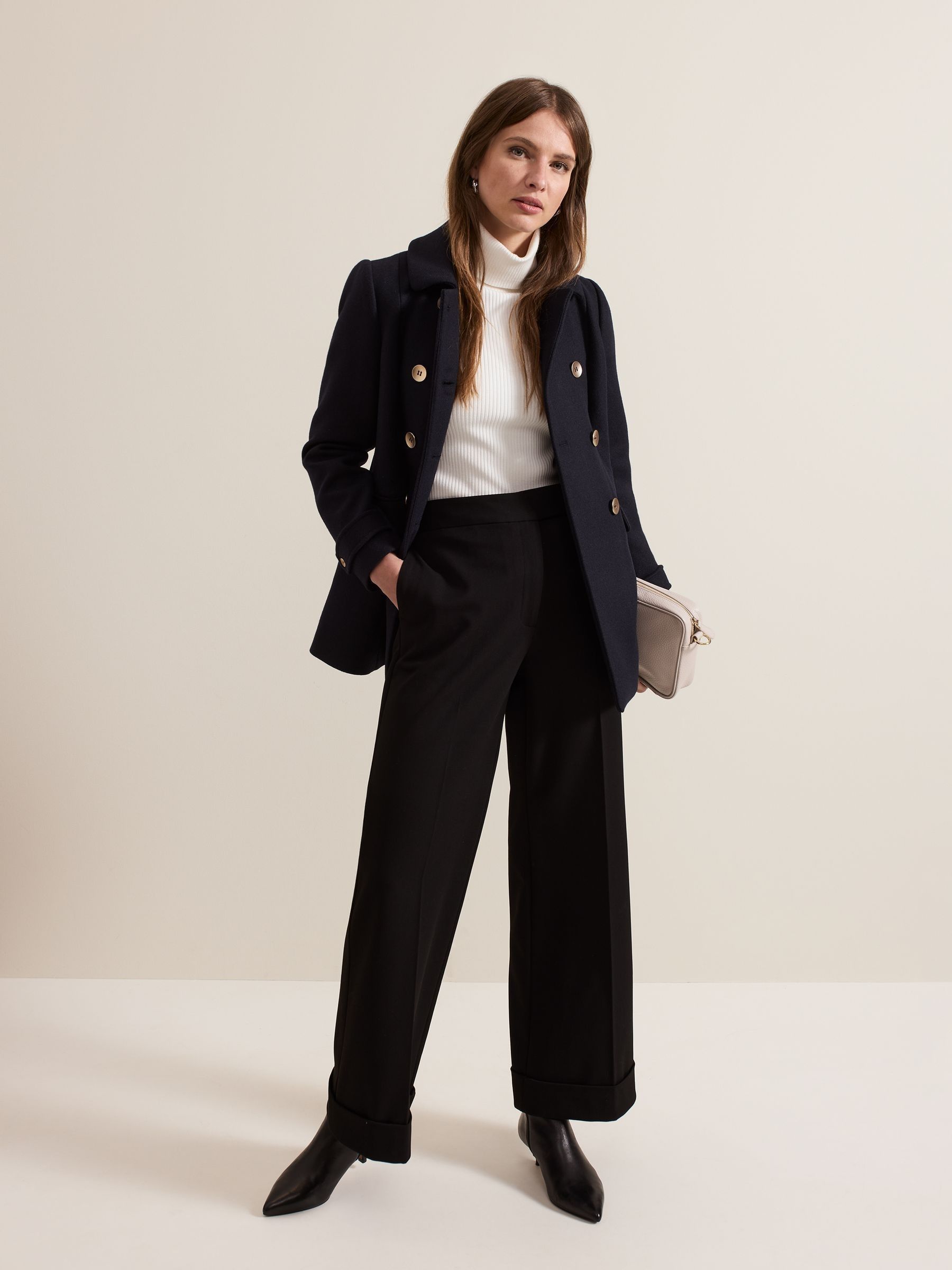 Buy Phase Eight Blue Petite Aurelie Wool Peacoat from the Next UK ...