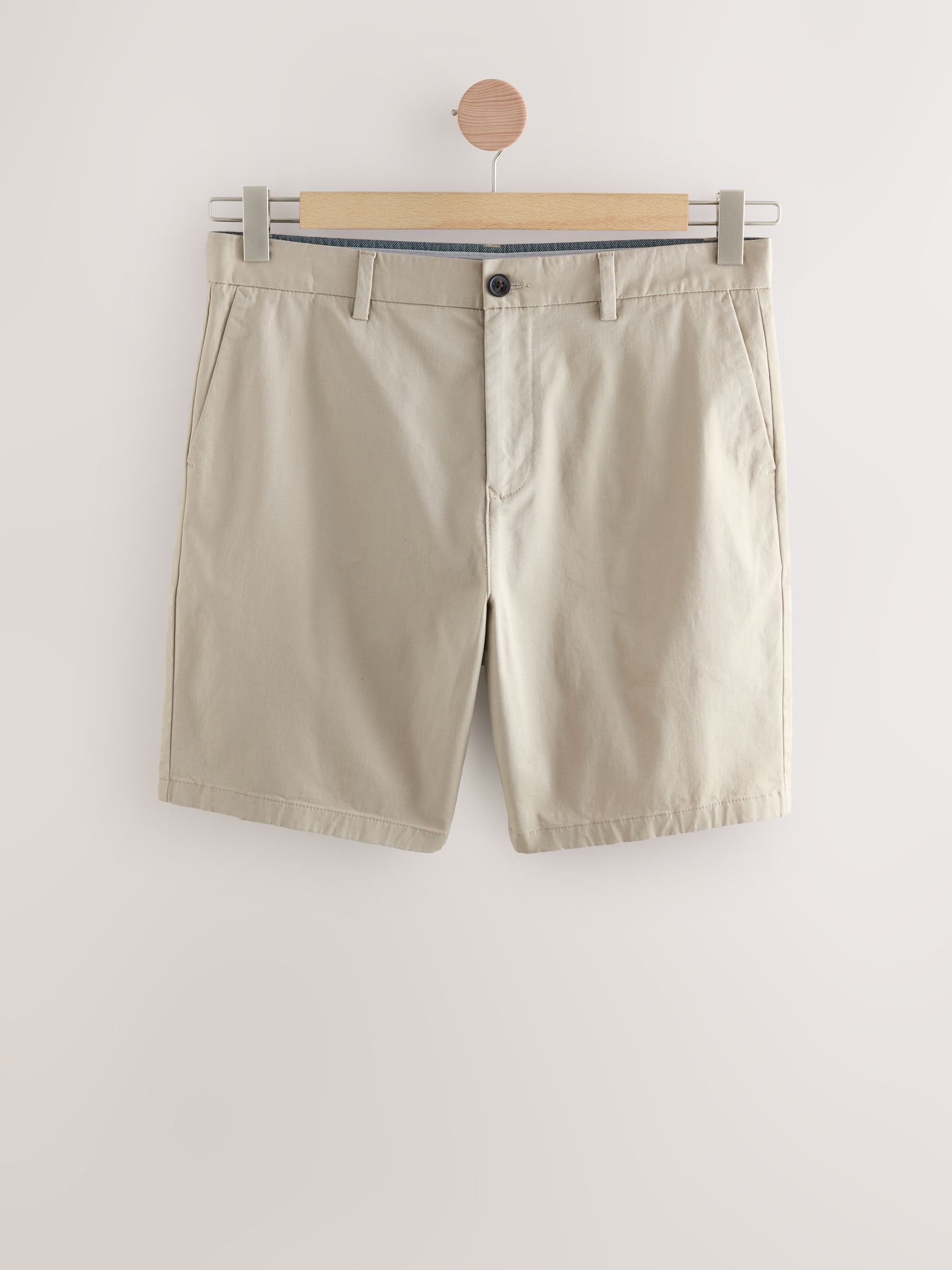 Buy Neutral Slim Fit Stretch Chinos Shorts 3 Pack from the Next UK ...