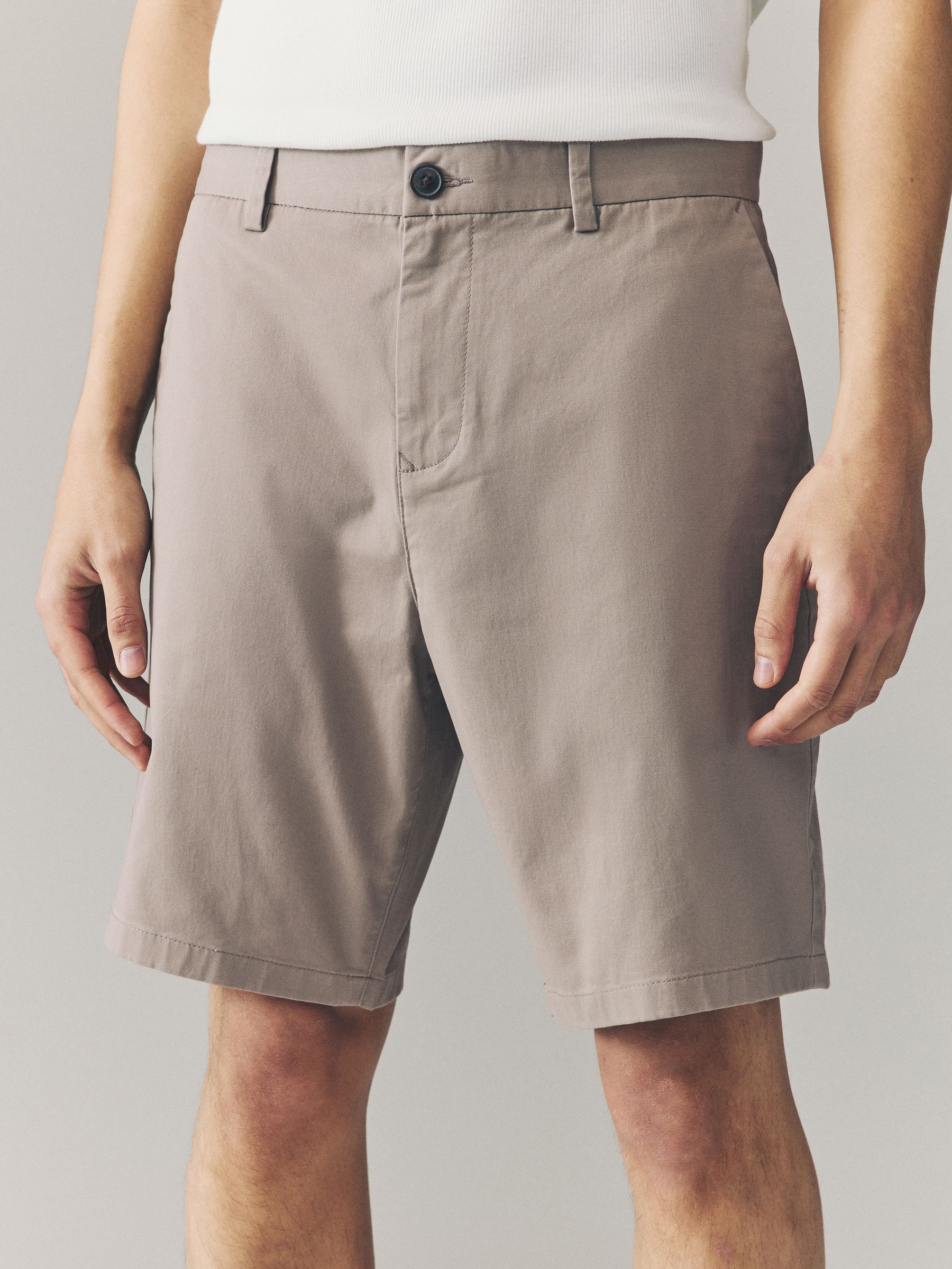 Buy Neutral Slim Fit Stretch Chinos Shorts 3 Pack from the Next UK ...