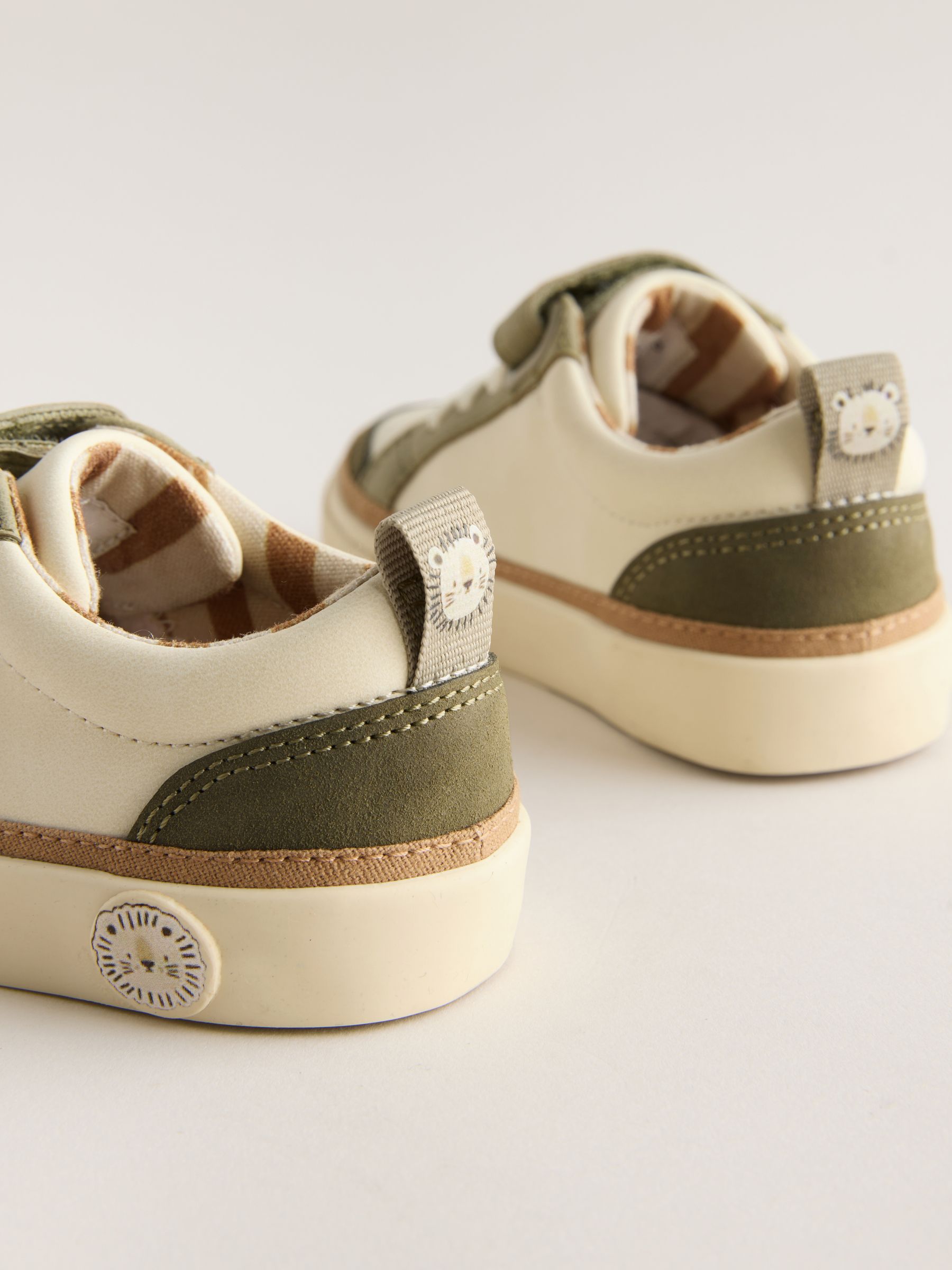 Buy Neutral Wide Fit (G) Touch Fastening Chevron Trainers from the Next ...
