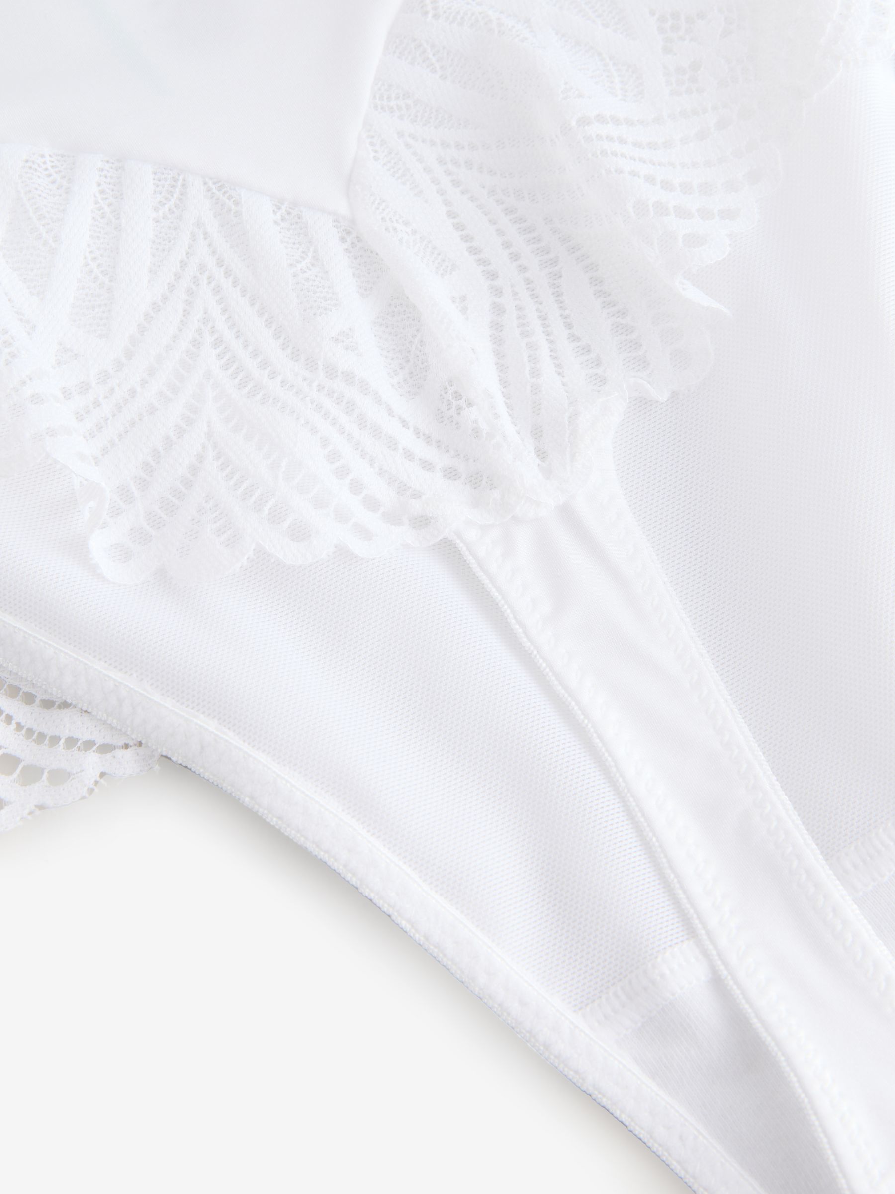 Buy Lipsy White Geo Lace High Waist Tummy Control Thong from the Next ...