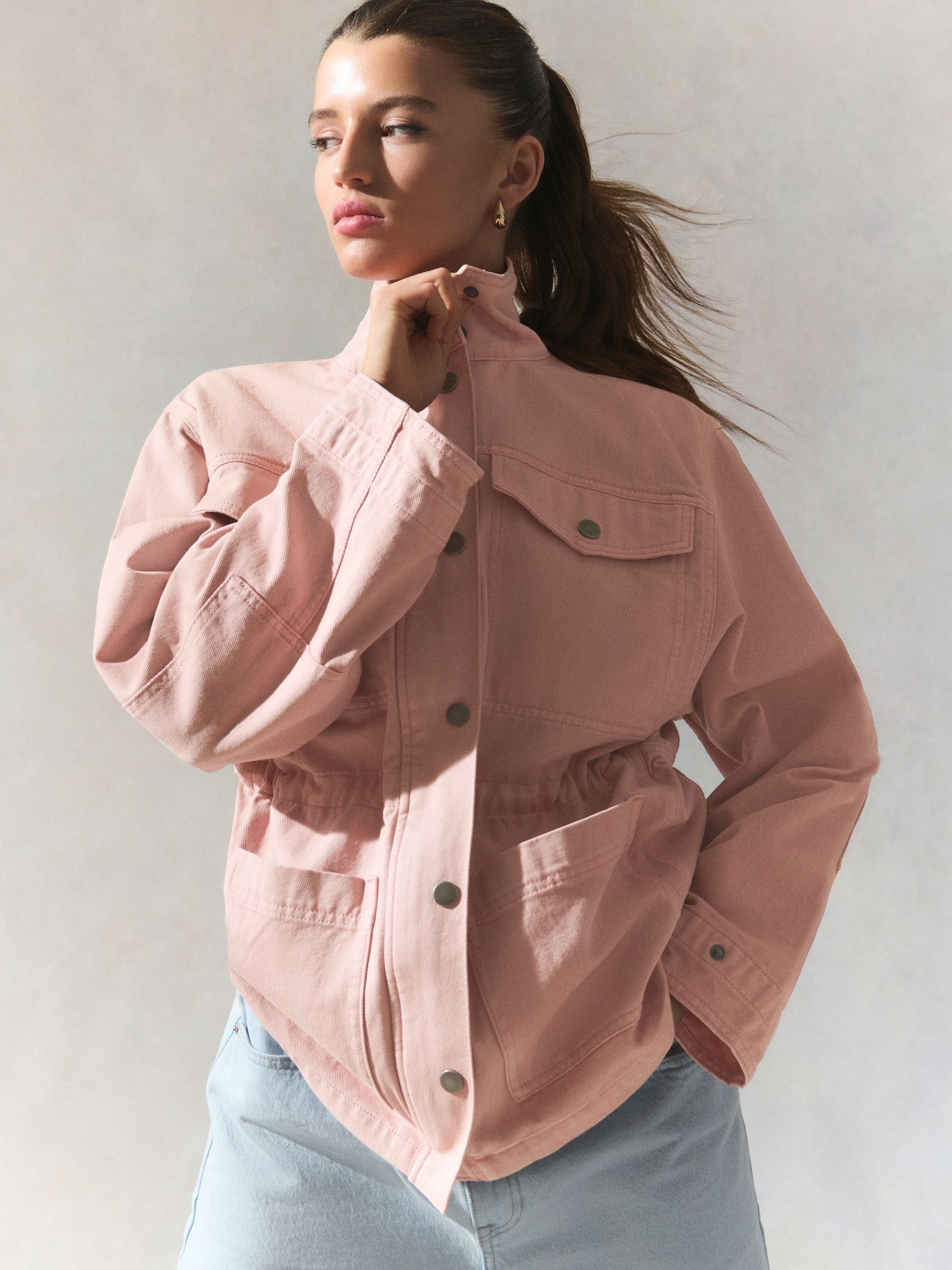 Buy Pink Cotton Utility Jacket from Next Ireland