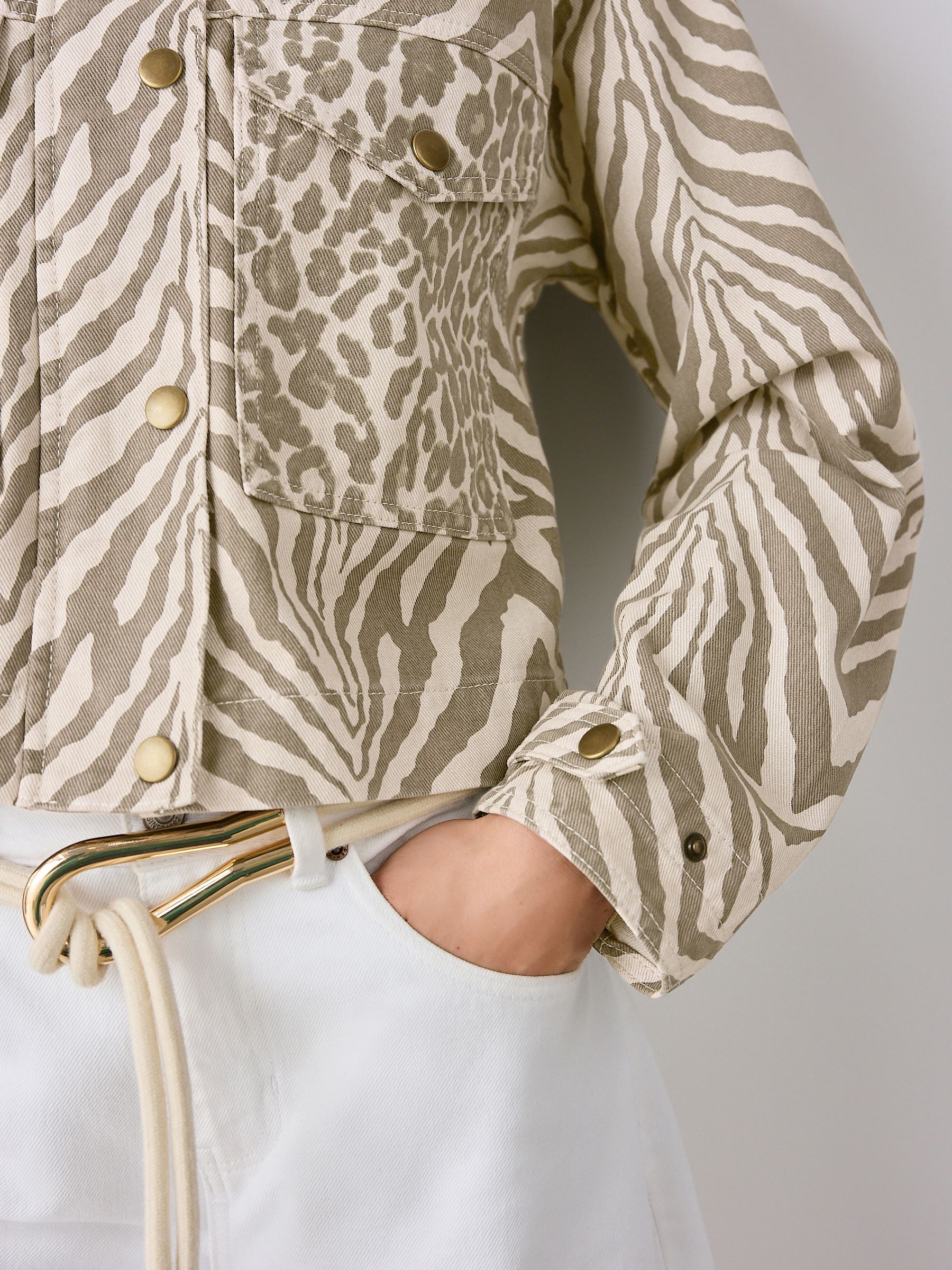 Buy Animal Print Cropped 100% Cotton Jacket from the Next UK online shop