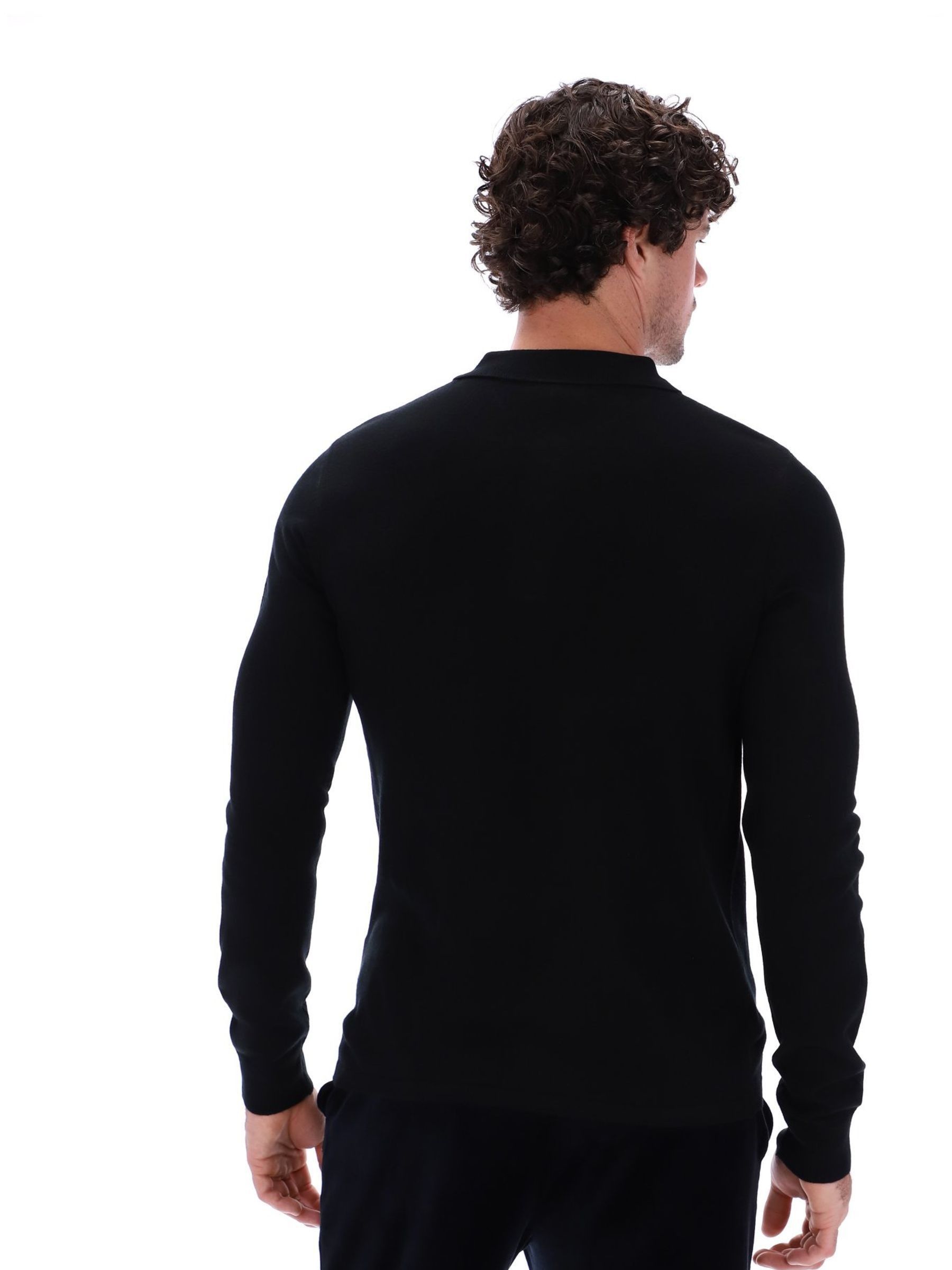 Buy Fila Black Frank Knitted Long Sleeves Polo Shirt from the Next UK ...