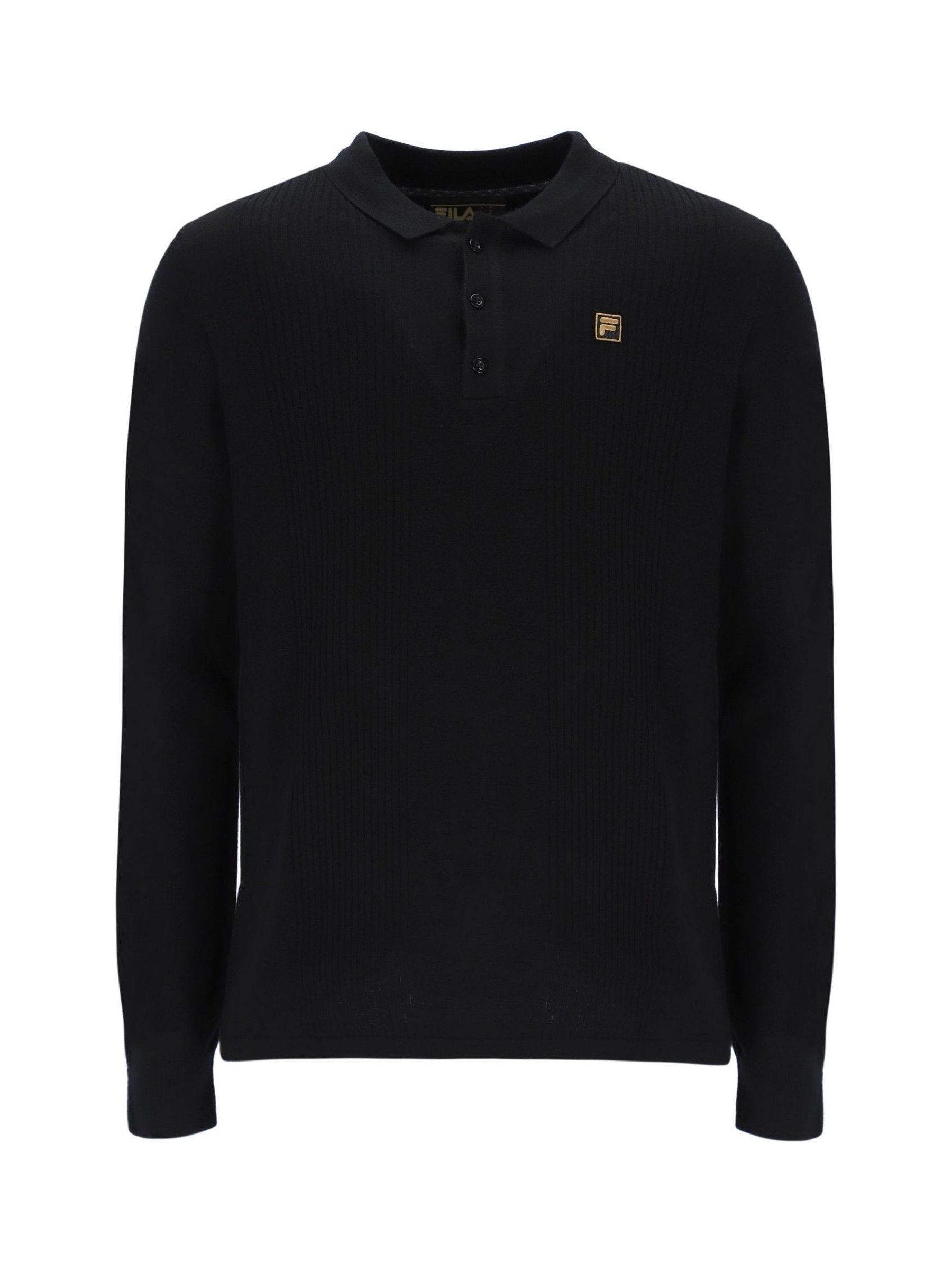 Buy Fila Black Frank Knitted Long Sleeves Polo Shirt from the Next UK ...