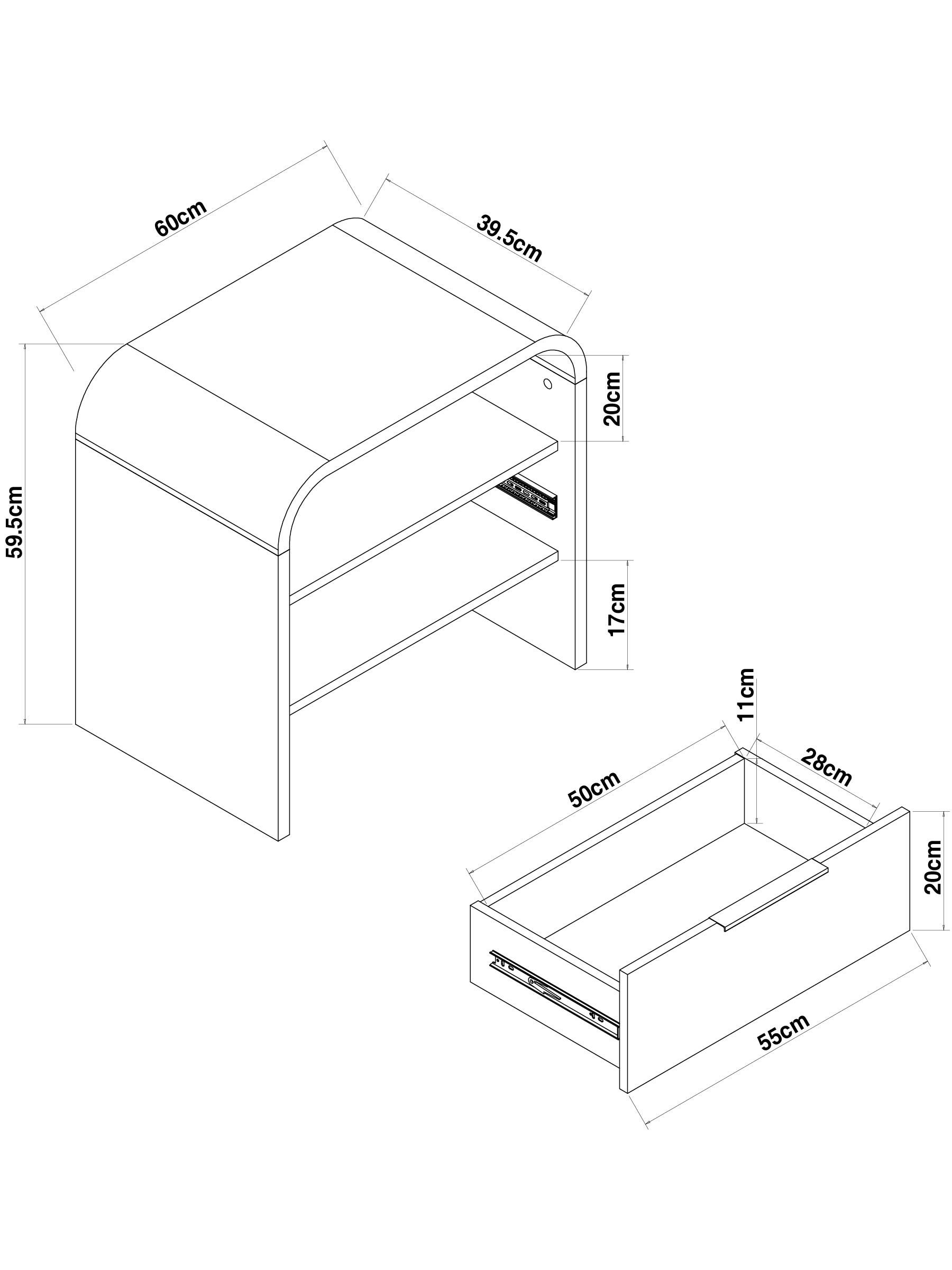 Buy Light Natural Mia Oak Effect 1 Drawer Bedside Table from the Next UK online shop
