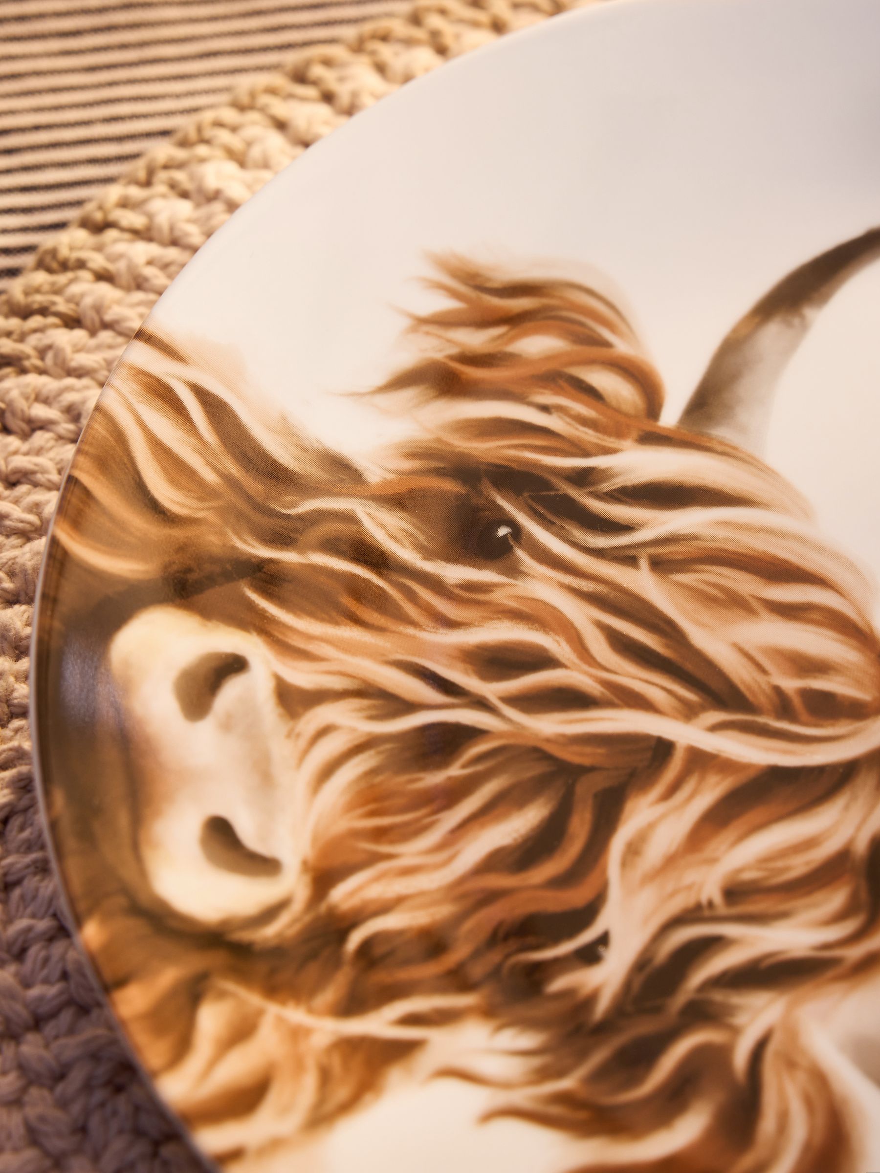 Buy 12 Piece Natural Hamish The Highland Cow Dinner Set from the Next ...