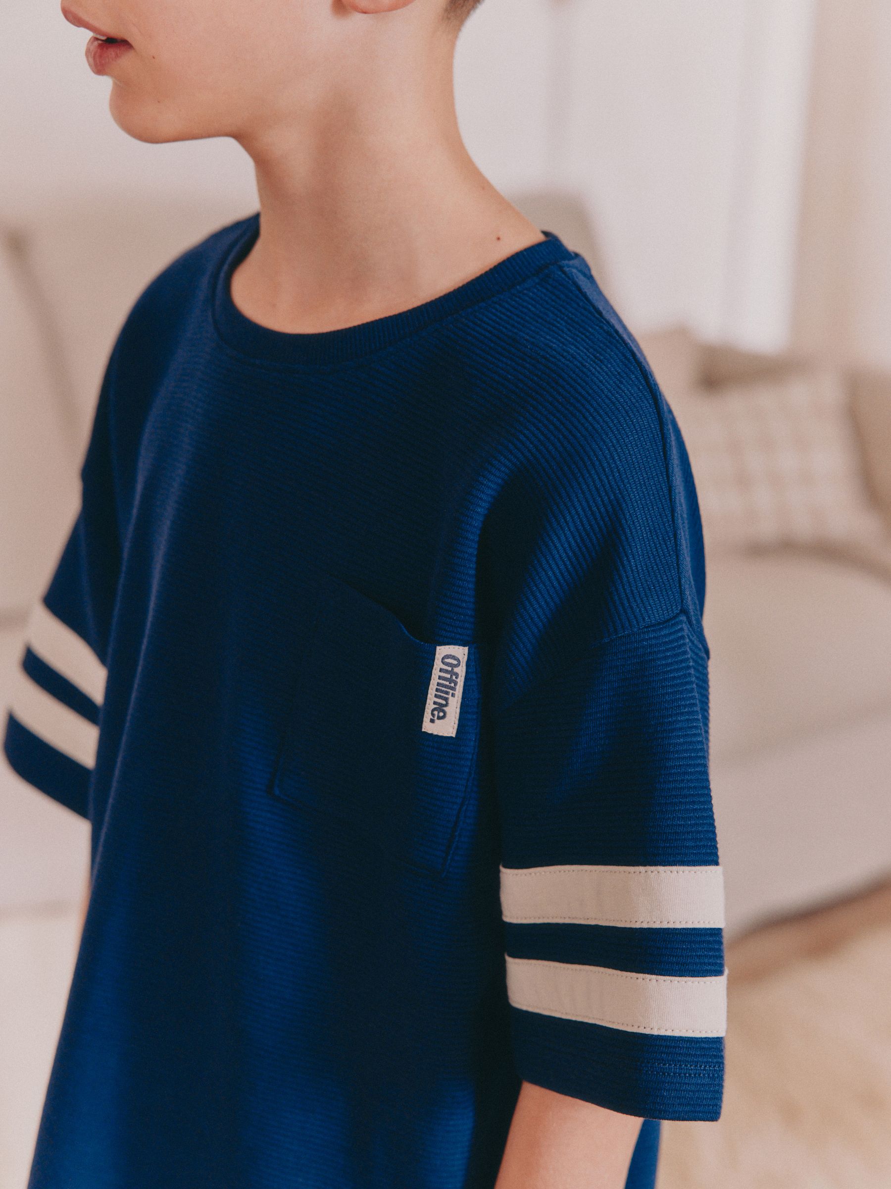 Buy Stone/ Navy Blue 100% Cotton Short Pyjamas 2 Pack (3-16yrs) from ...