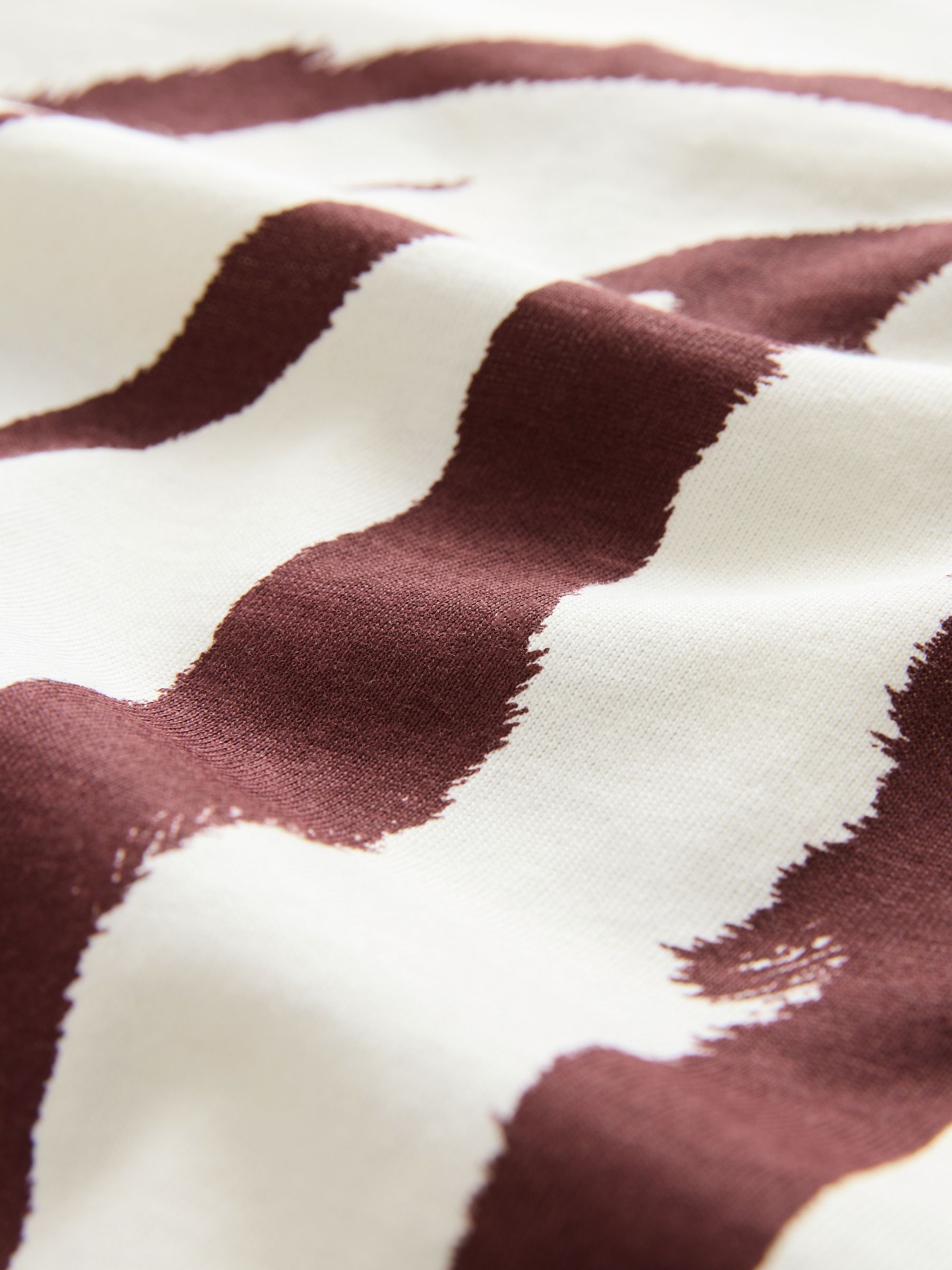 Buy Zebra Print White/Brown Short Sleeve Crew Neck 100% Cotton T-Shirt ...