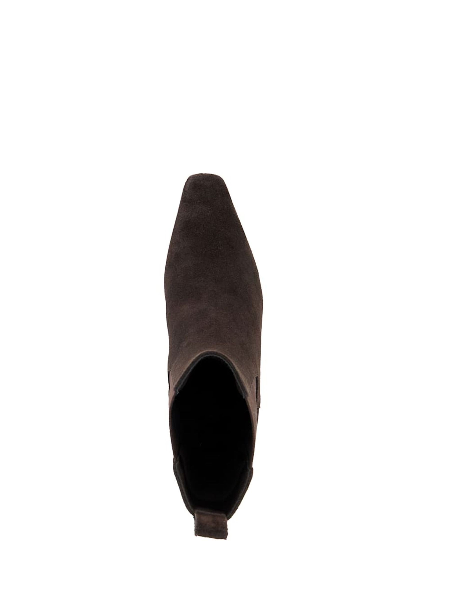 Buy Dune London Brown Chrome Odele Angle Midi Heel Ankle Boots from the ...