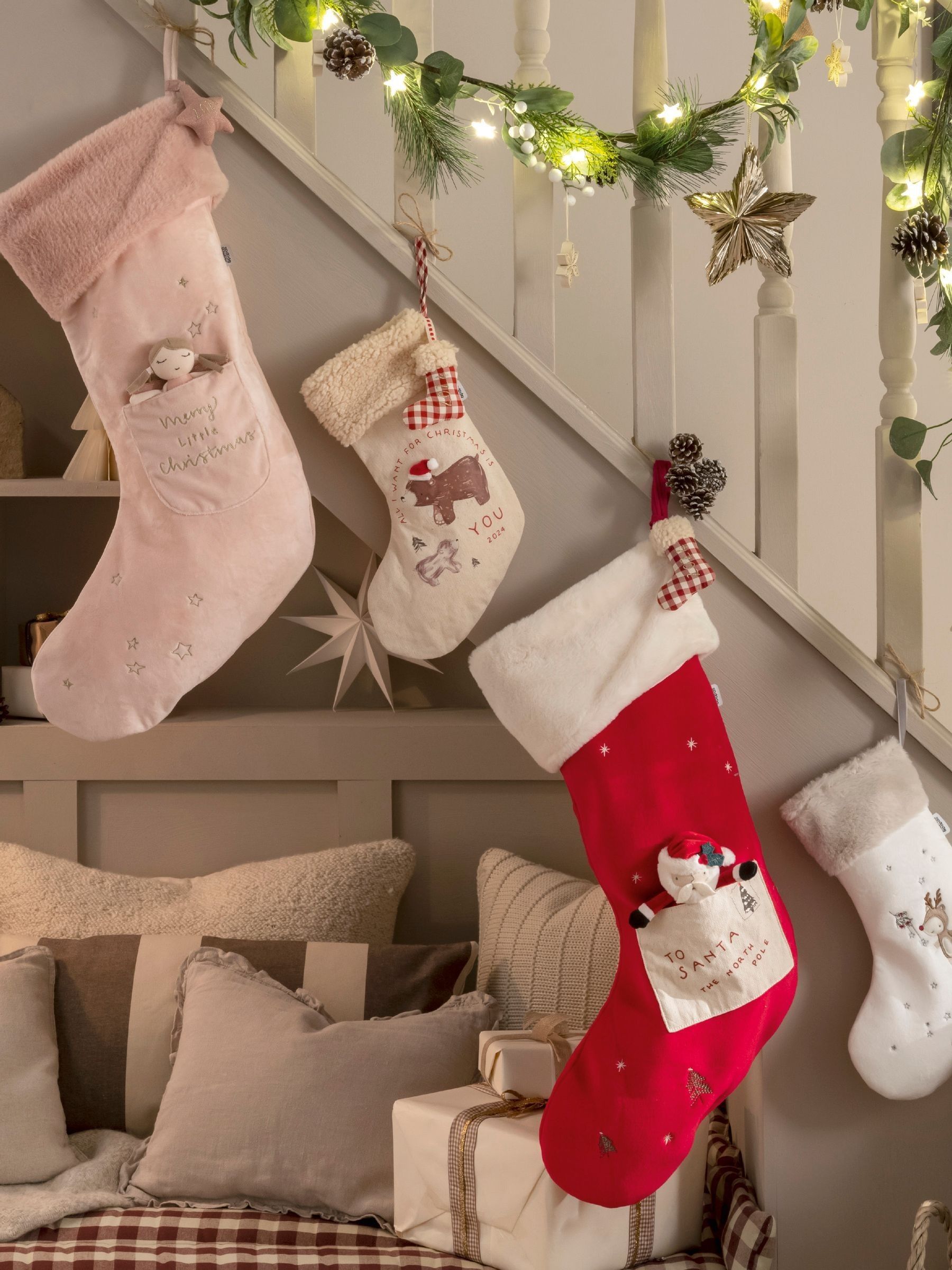 Buy Mamas & Papas Pink Christmas 2024 Large Bella Stocking from the Next UK online shop