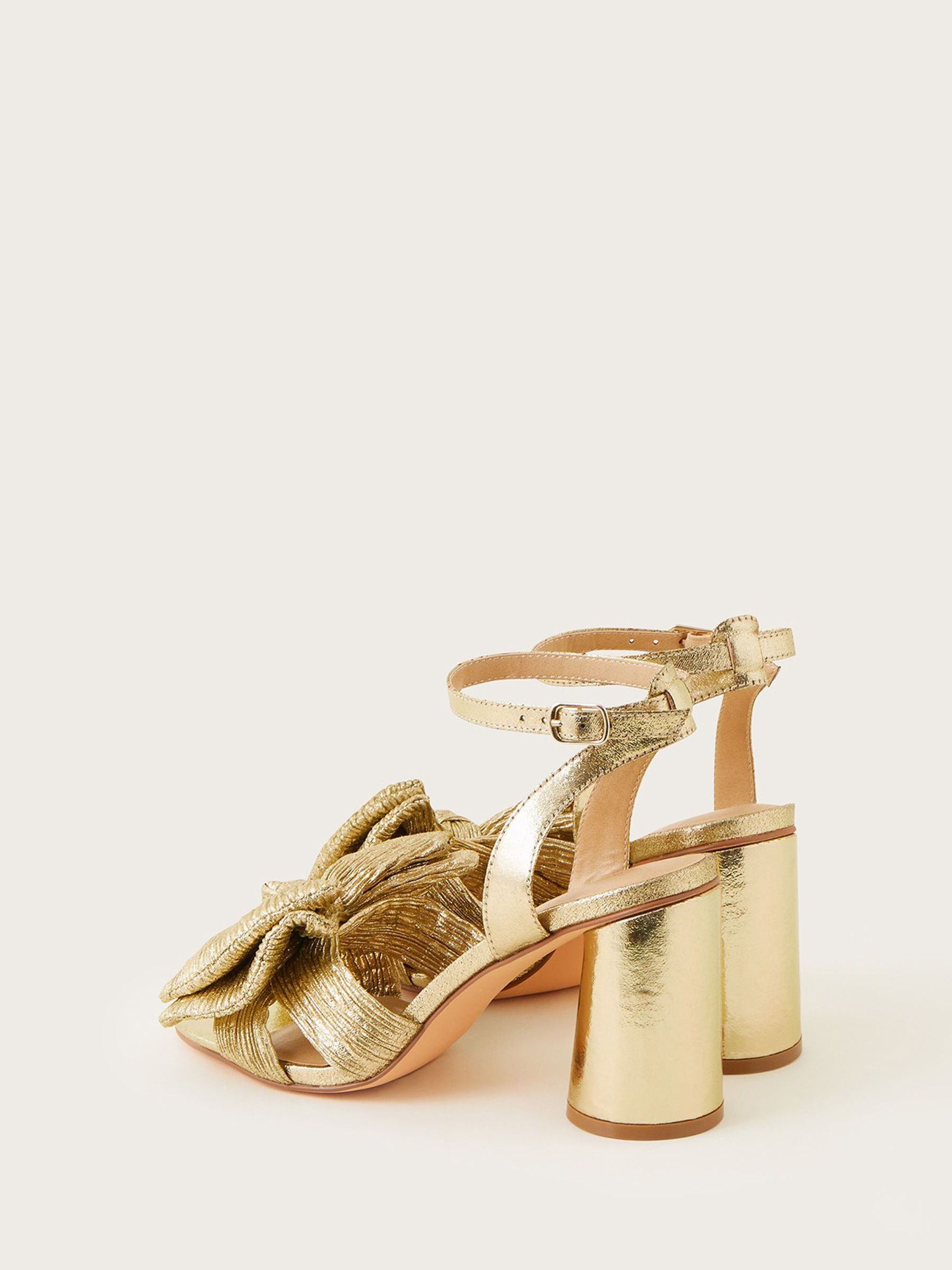 Buy Monsoon Gold Bow Block Heels from the Next UK online shop