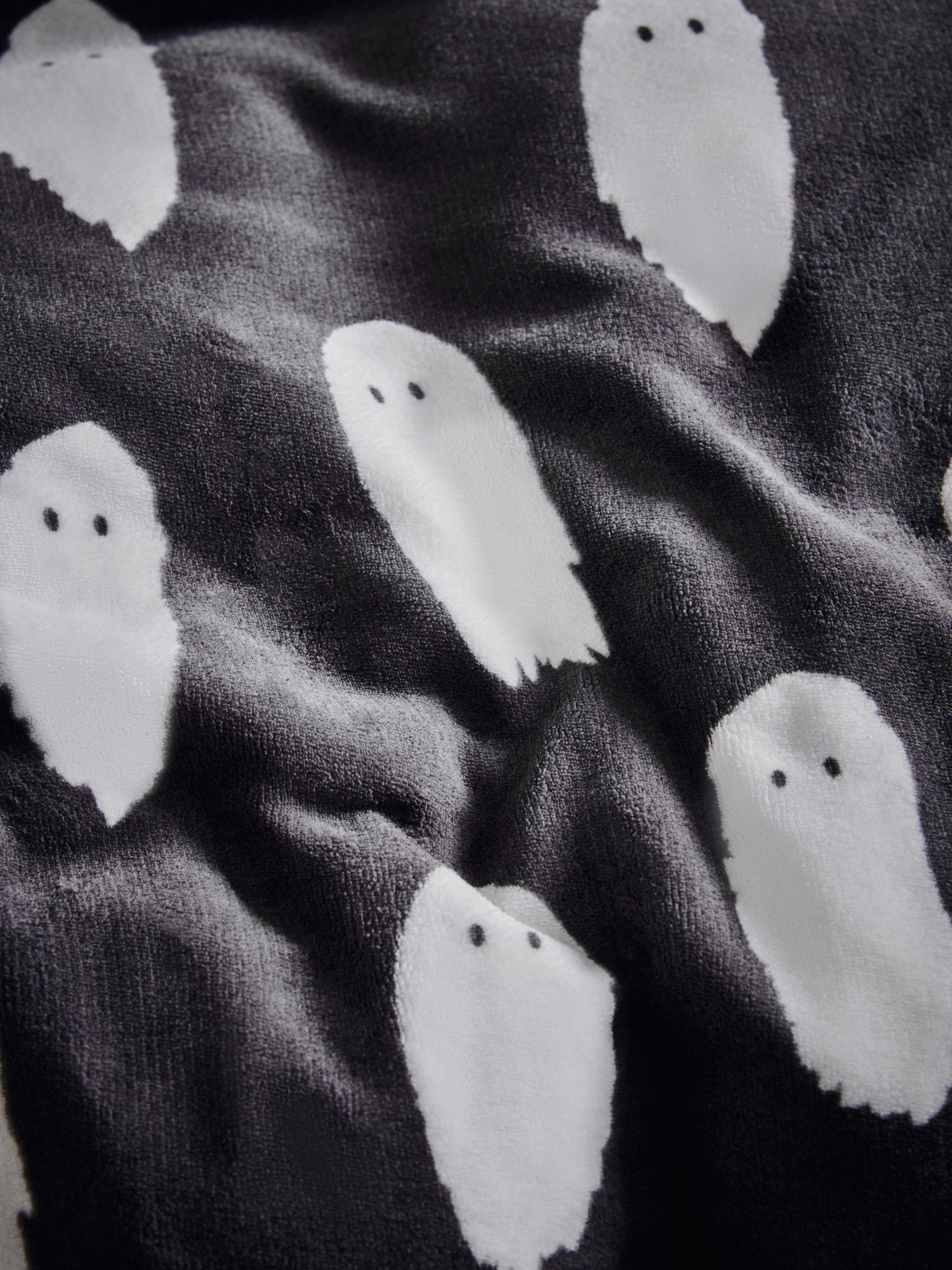 Buy Grey Halloween Ghost Fleece Duvet Cover and Pillowcase Set from the ...